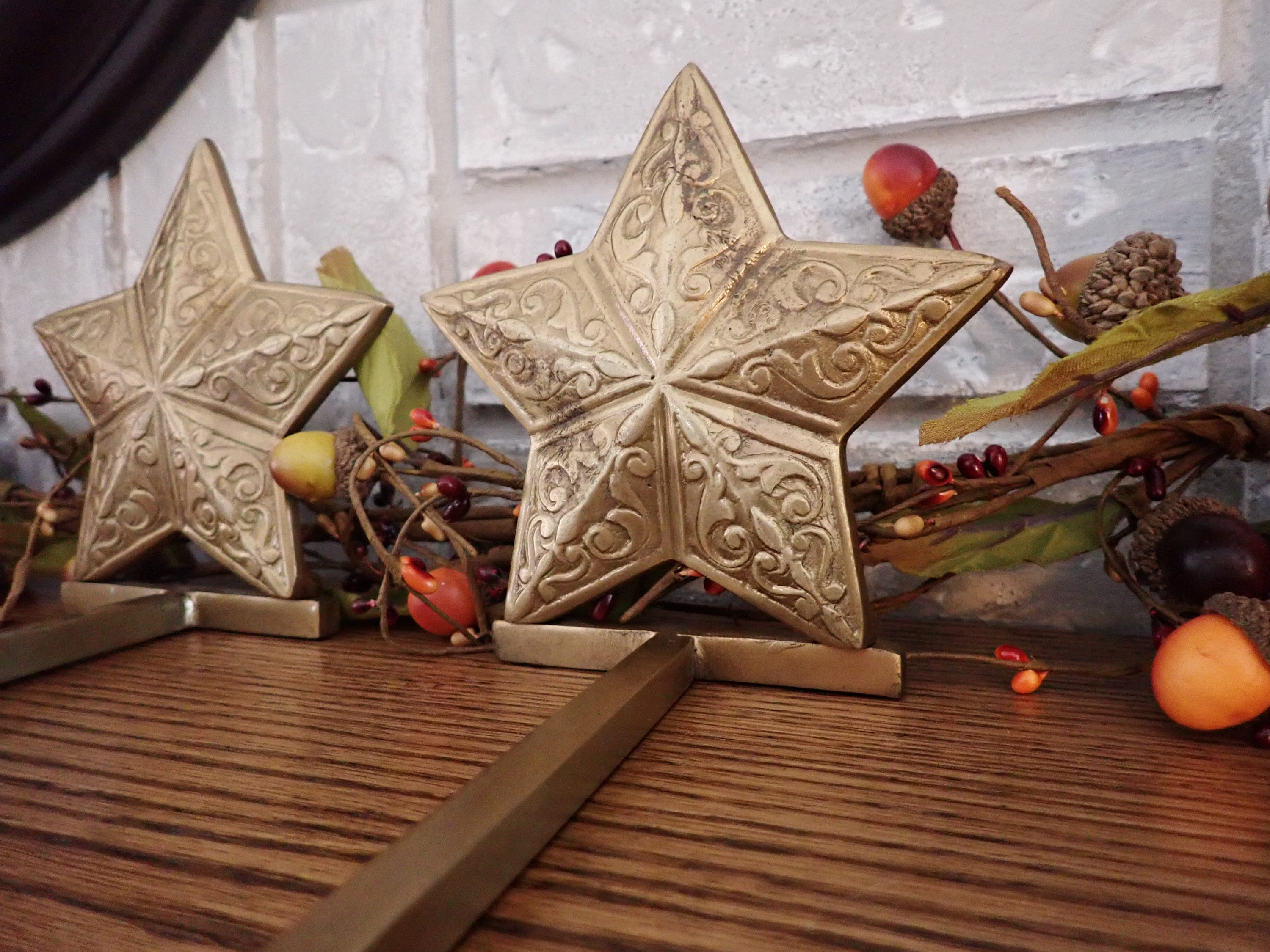Vintage Brass Star Stocking Hanger Hook Holder Set of 2 Christmas ...
