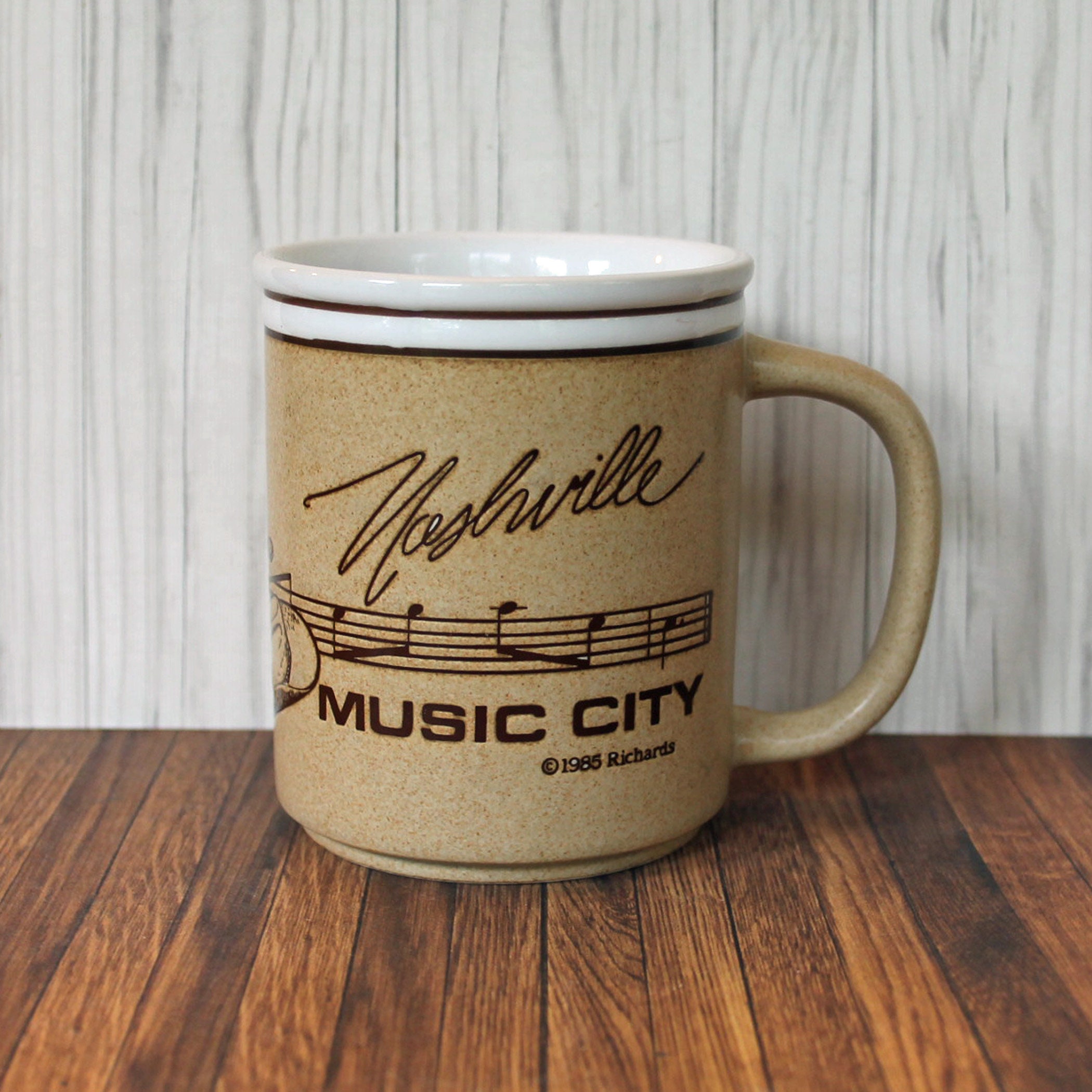 Vintage Nashville Tennessee Souvenir Travel Mug Music City Guitar 1985 ...