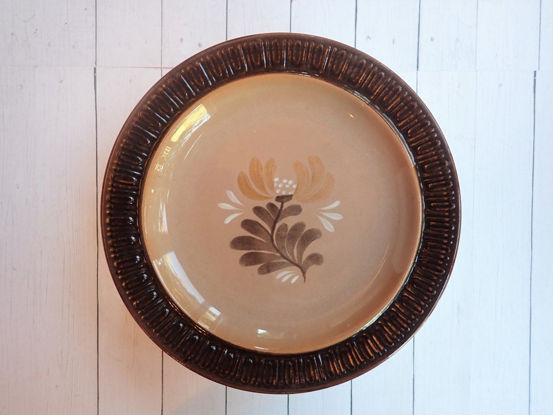 Vintage Red Wing HEATHERSTONE Salad Plate Set of 7 Stoneware Plates Tan ...
