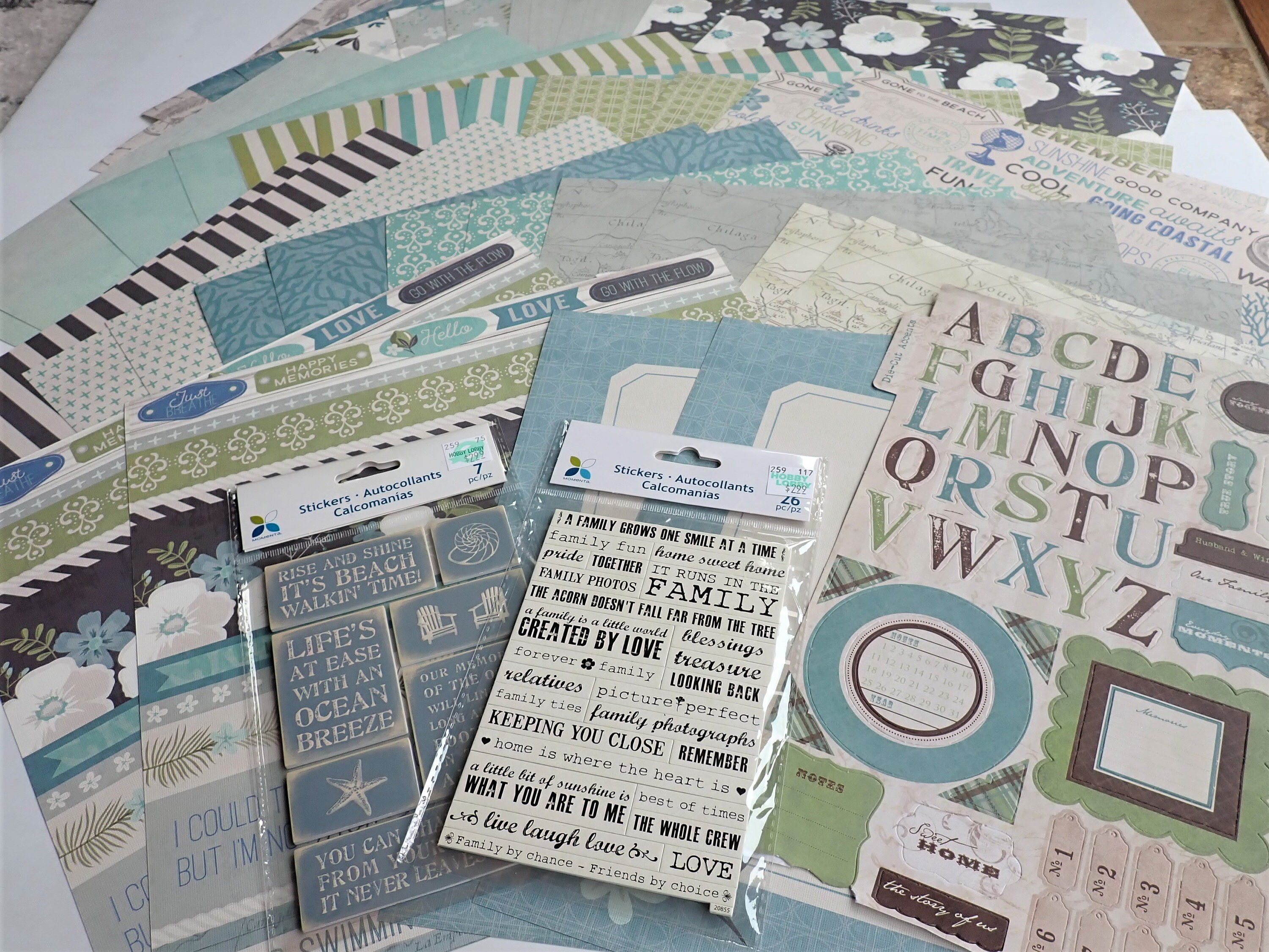 Craft Smith Scrapbook Paper Kit 12x12 Beach Ocean Seaside Kit Pack of ...
