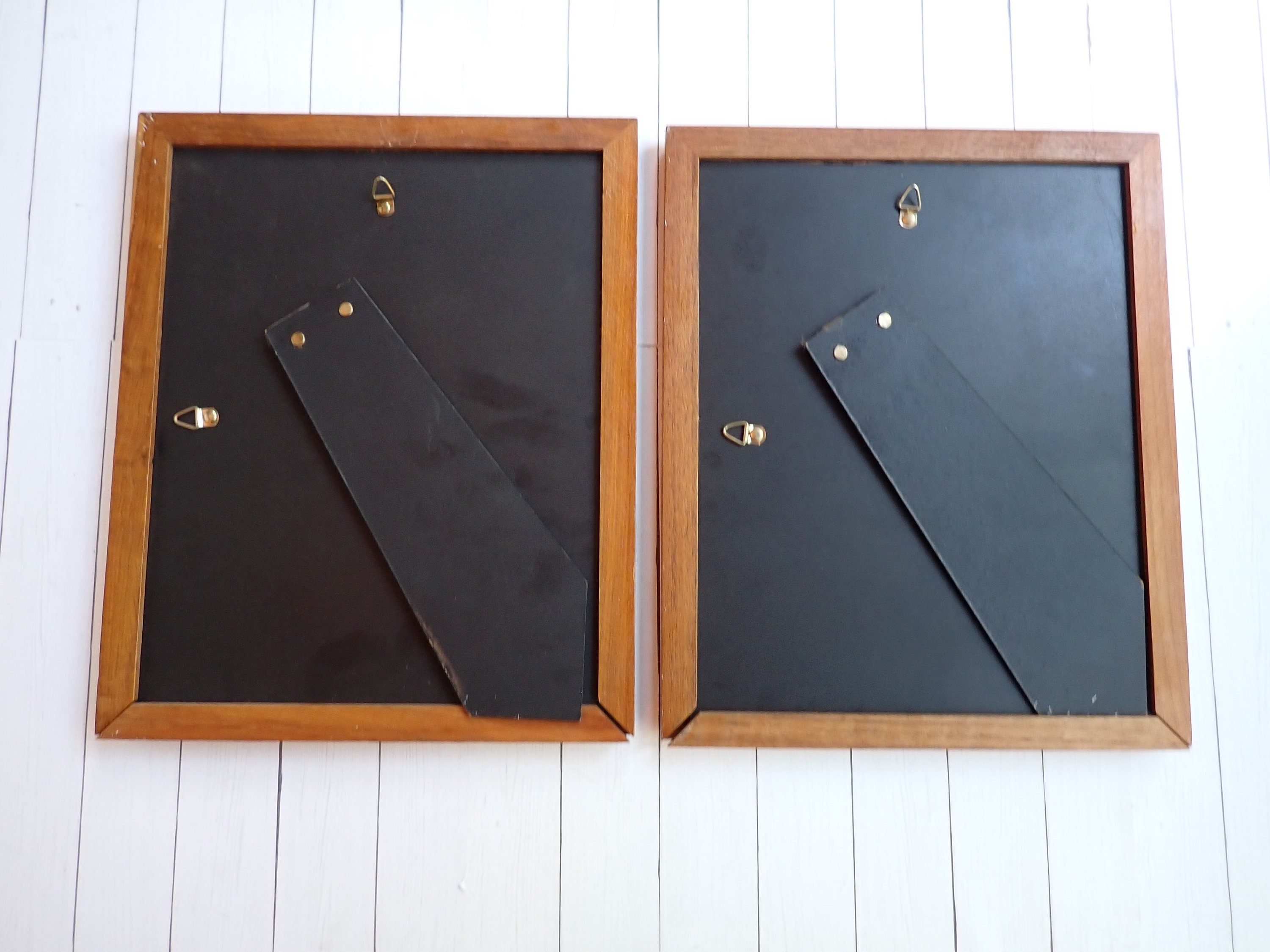 Vintage 8x10 Wood Photo Picture Frame with Wood Inlay Set of 2