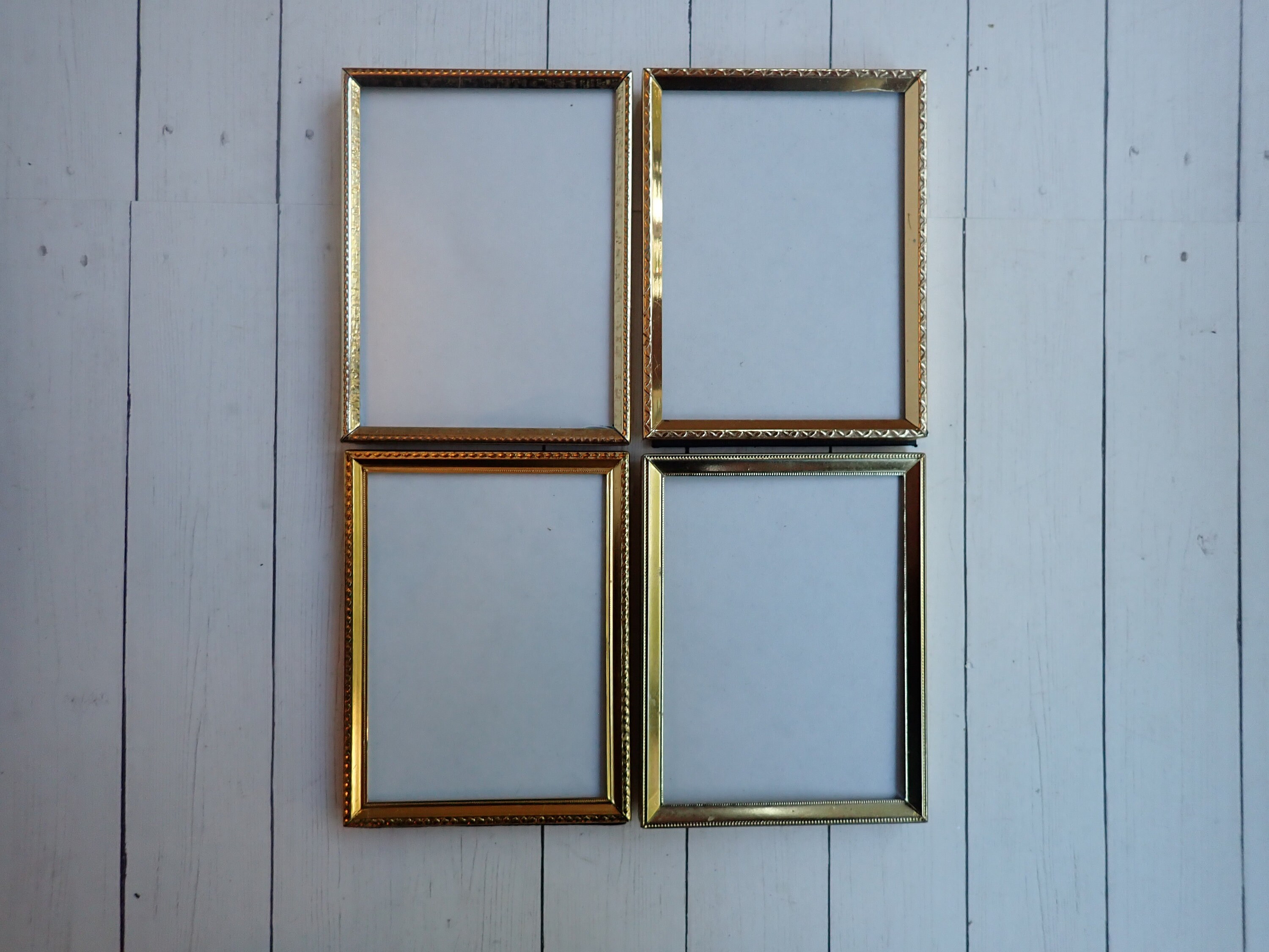 Vintage 3x4 Metal Gold Brass Colored Photo Picture Frame Set of 4 ...