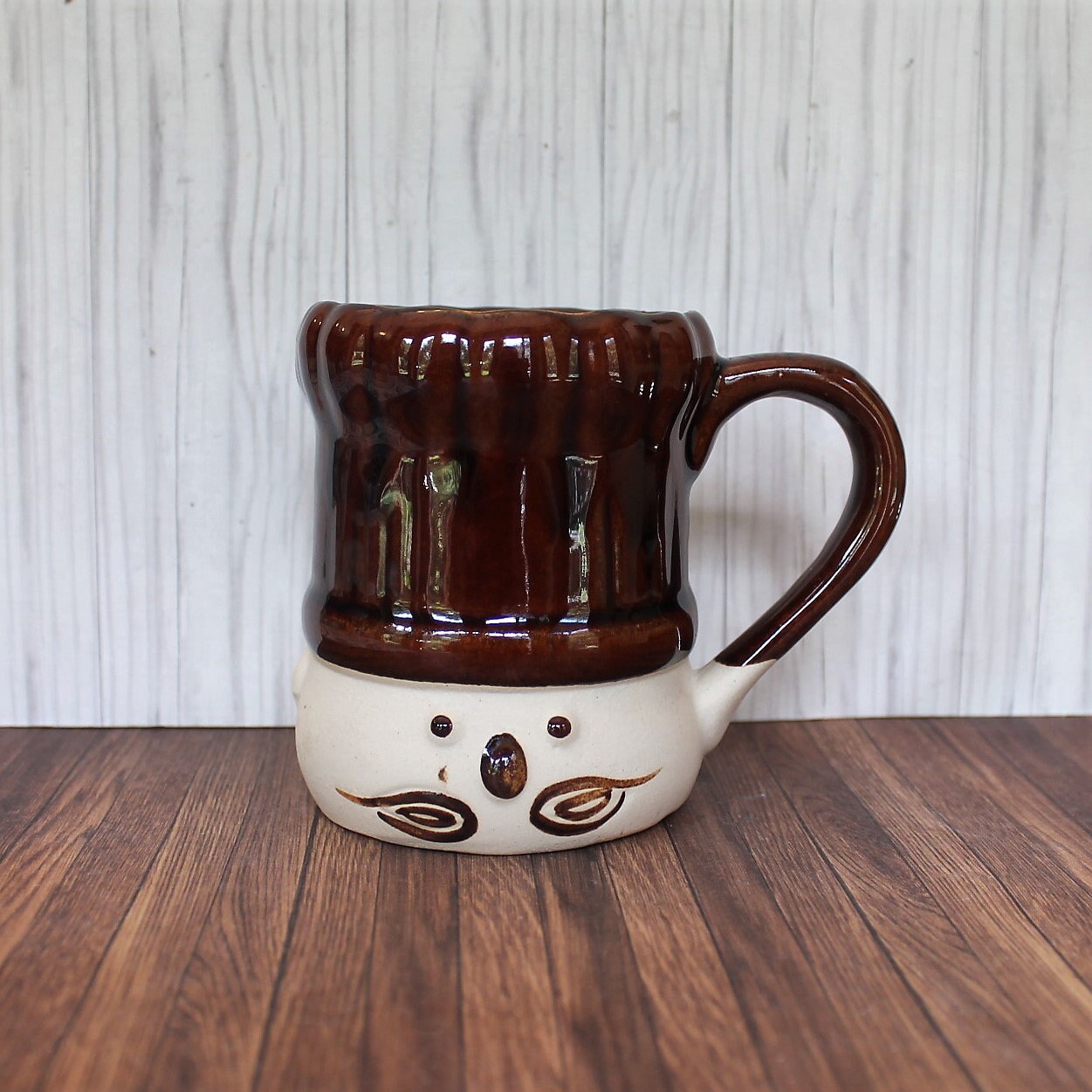 Vintage Takahashi Ceramic Chef Mug Stoneware Brown Drip with Chef Hat ...