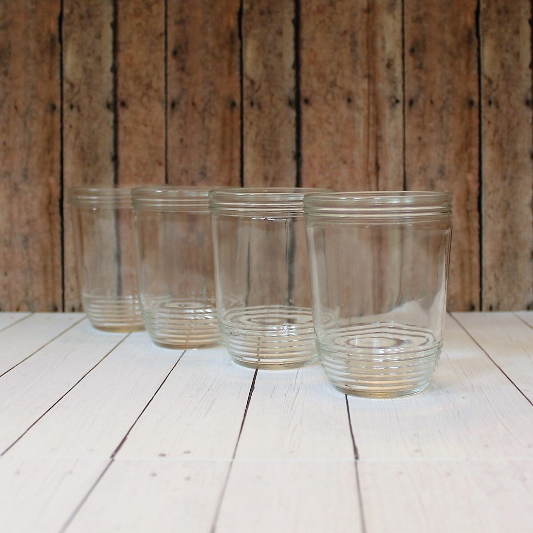 Vintage KERR Jelly Jar Juice Glasses 8 Oz. Tumblers Set of 4 Clear ...