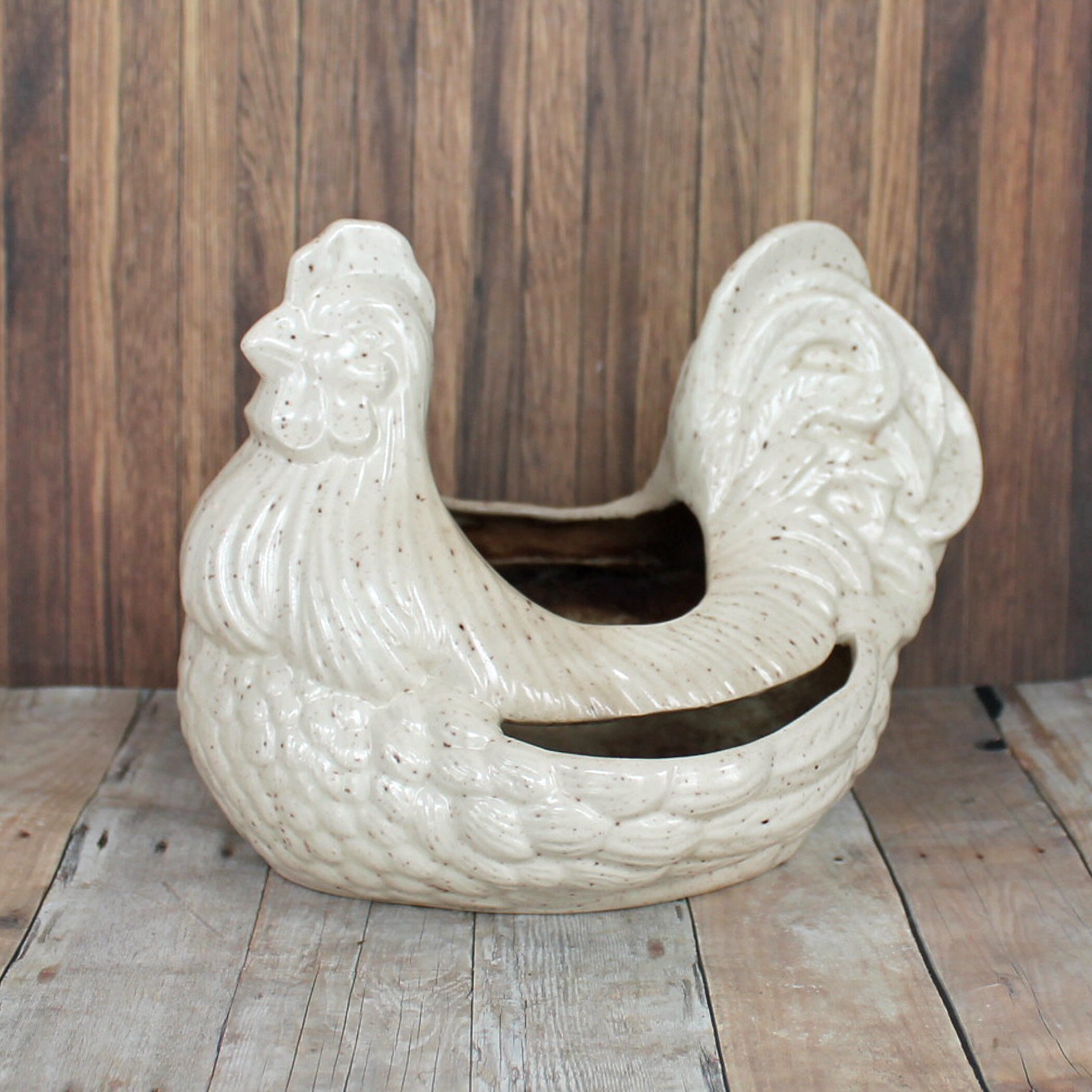 Vintage White Ceramic Rooster Chicken Hen Planter Flower Pot Animal ... Vintage White Ceramic Rooster Chicken Hen Planter Flower Pot Animal ...