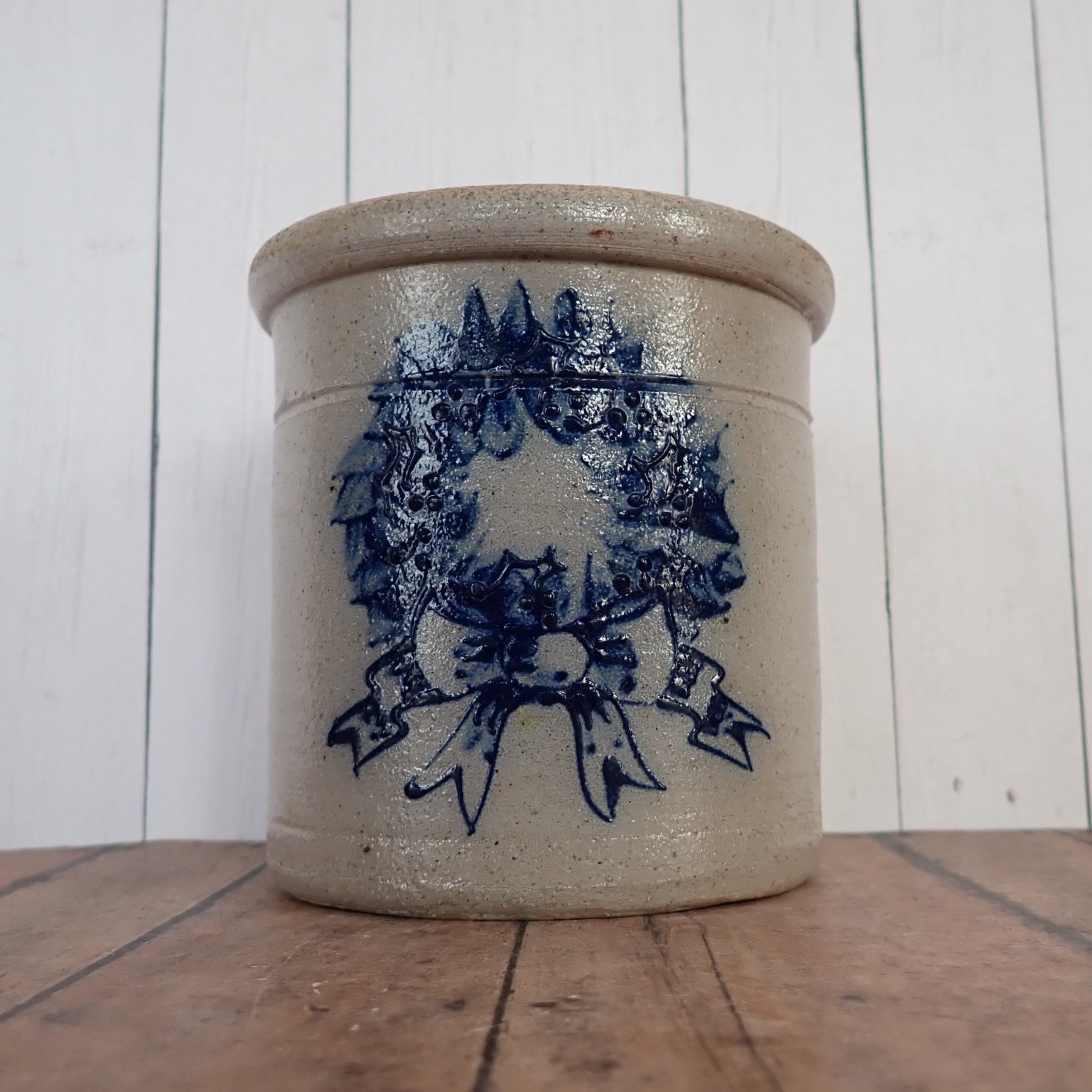 Vintage Rowe Pottery Works 1988 Salt Glazed Stoneware Crock Vase with ...