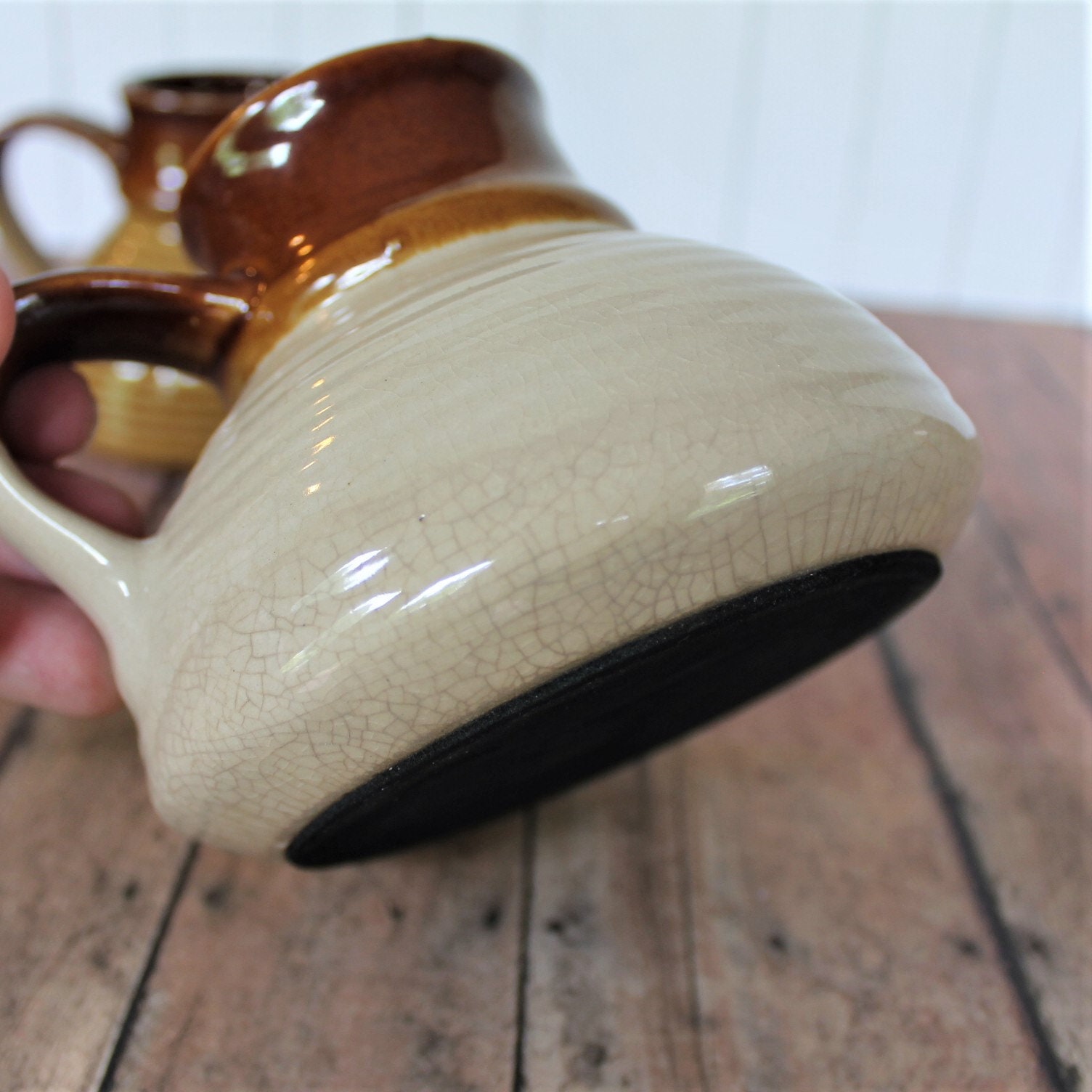 Vintage Wide Base No Spill Ceramic Stoneware Travel Mugs Set of 2 Spill ...