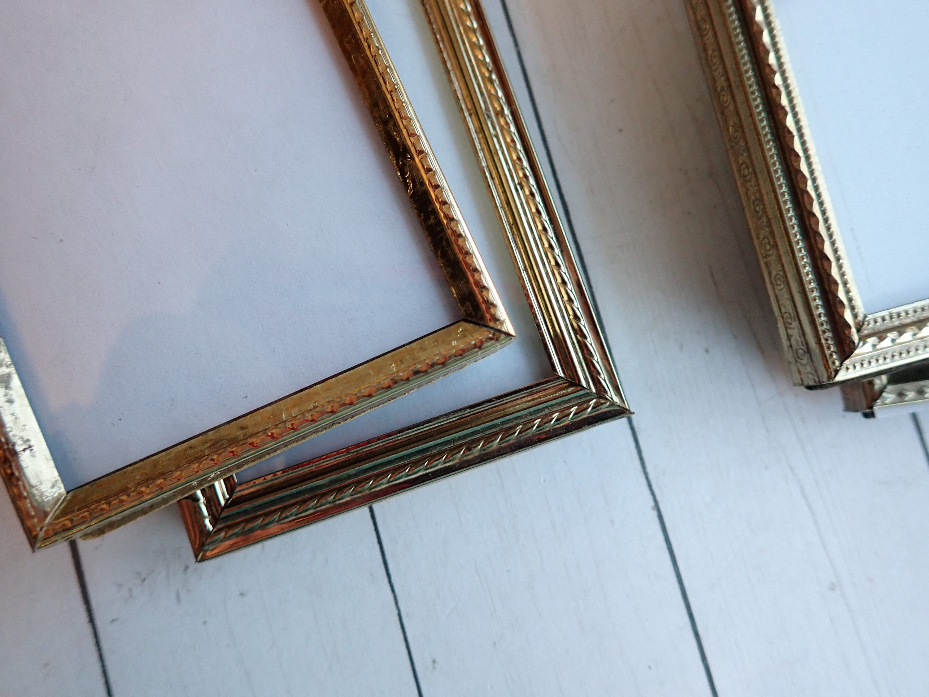 Vintage 2x3 Metal Gold Brass Colored Photo Picture Frame Set of 4 ...