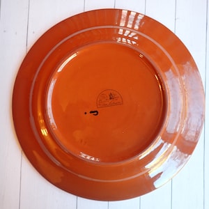 Vintage ROWE POTTERY WORKS Old Salem Dinner Plate Yellow With Green ...