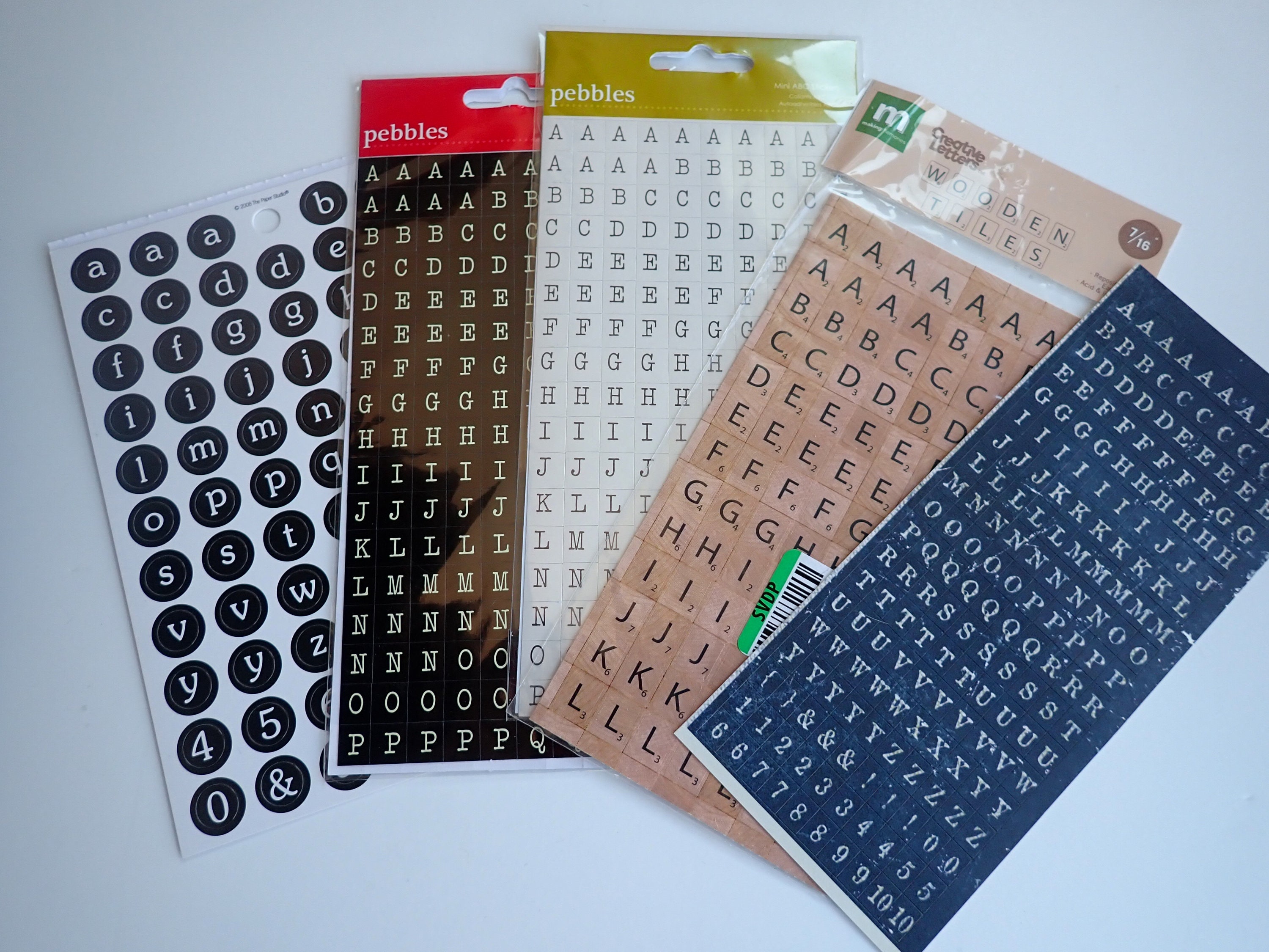 Scrapbook Sticker Alphabet Sheets Set of 20 Different Letter Sticker ...