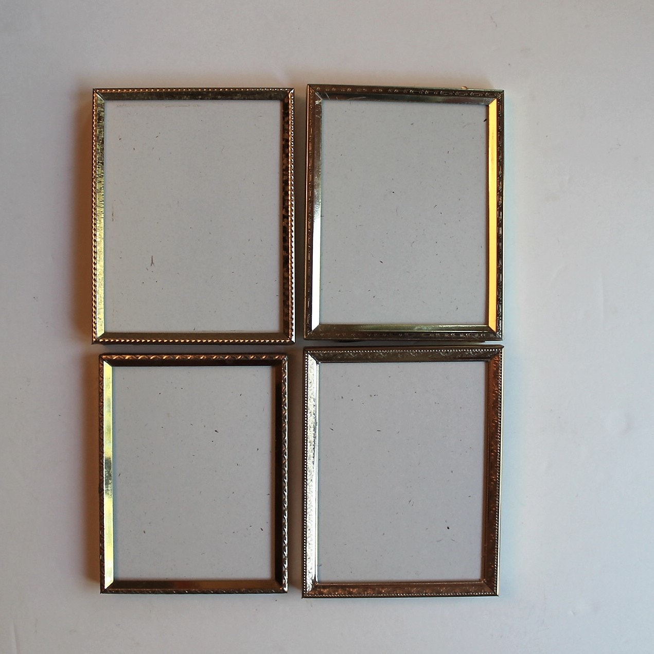 Vintage 3x4 Metal Gold Brass Colored Photo Picture Frame Set of 4 ...