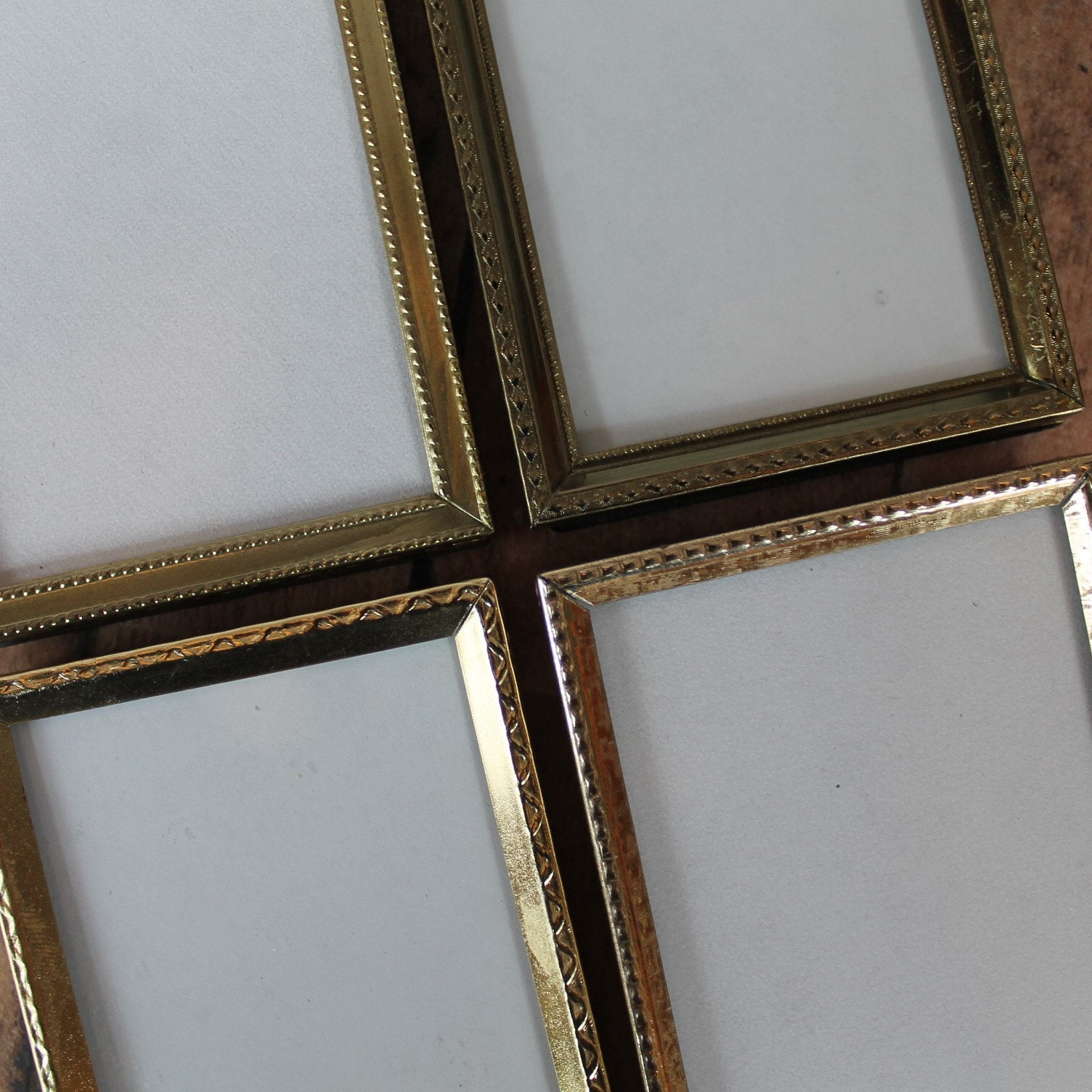 Vintage 2x3 Metal Gold Brass Colored Photo Picture Frame Set of 4 ...