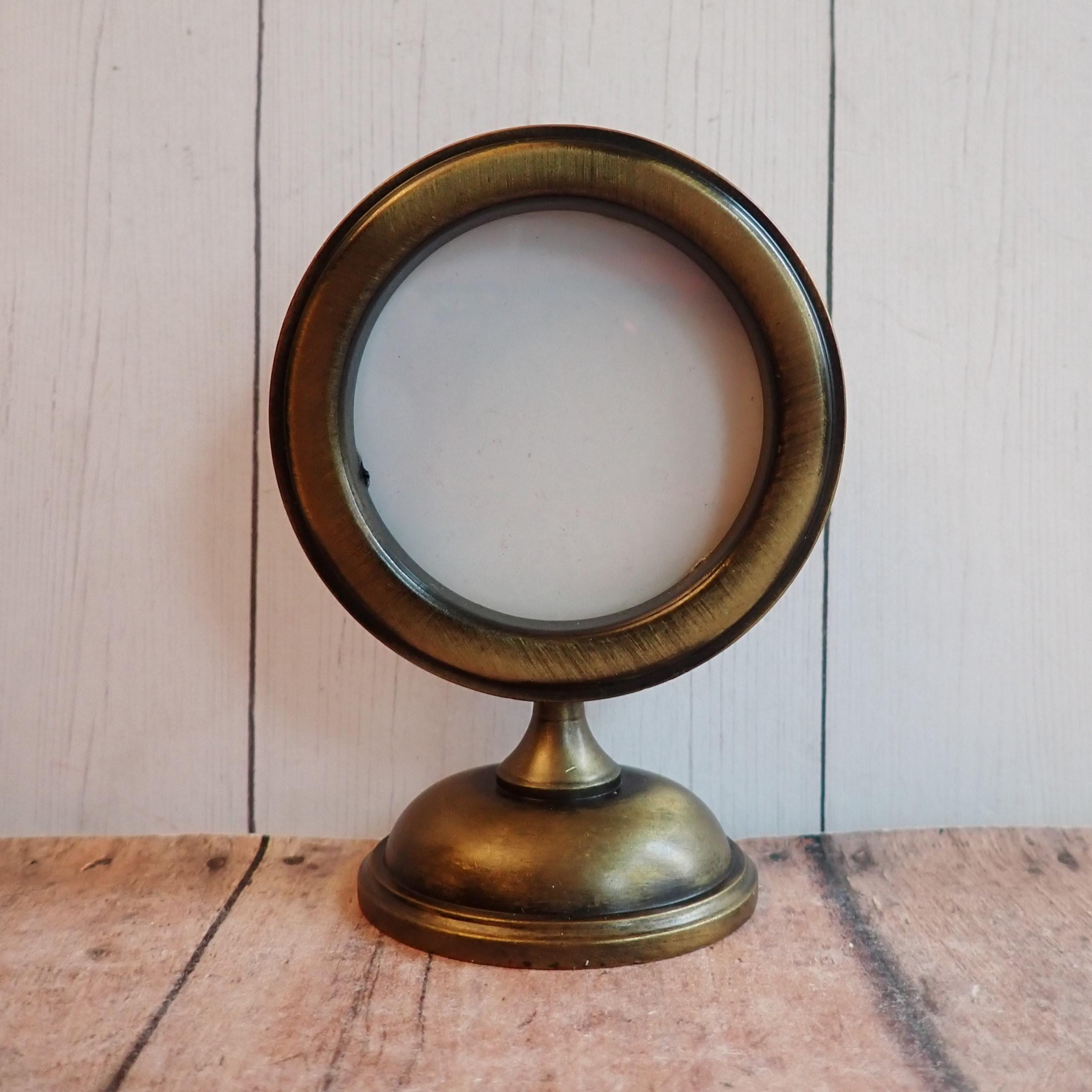Vintage Stiffel 2x2 Round Bronze Metal Photo Frame 2 x 2