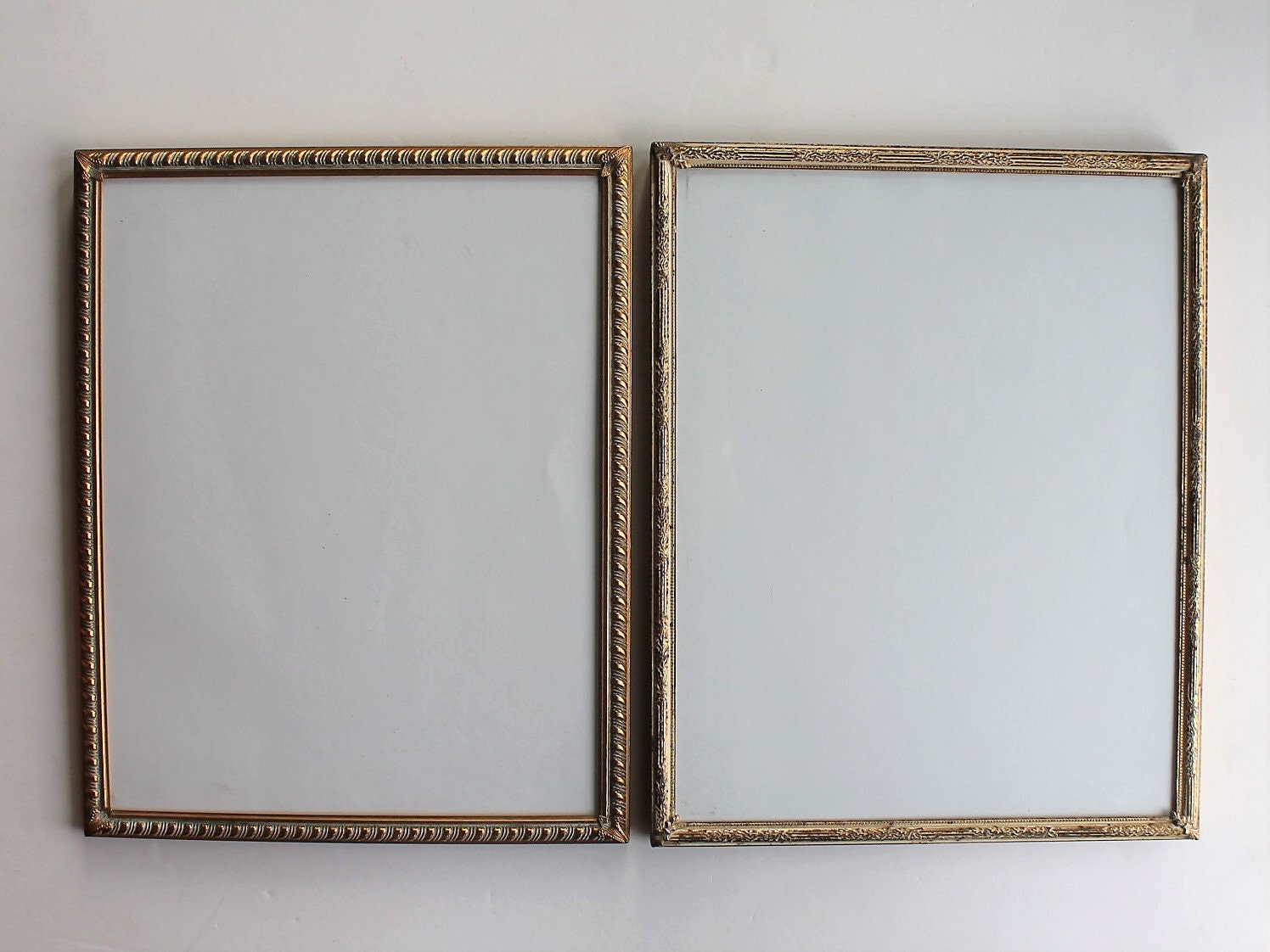 Vintage 8x10 Brass Photo Picture Frame Set of 2 with White Enamel ...
