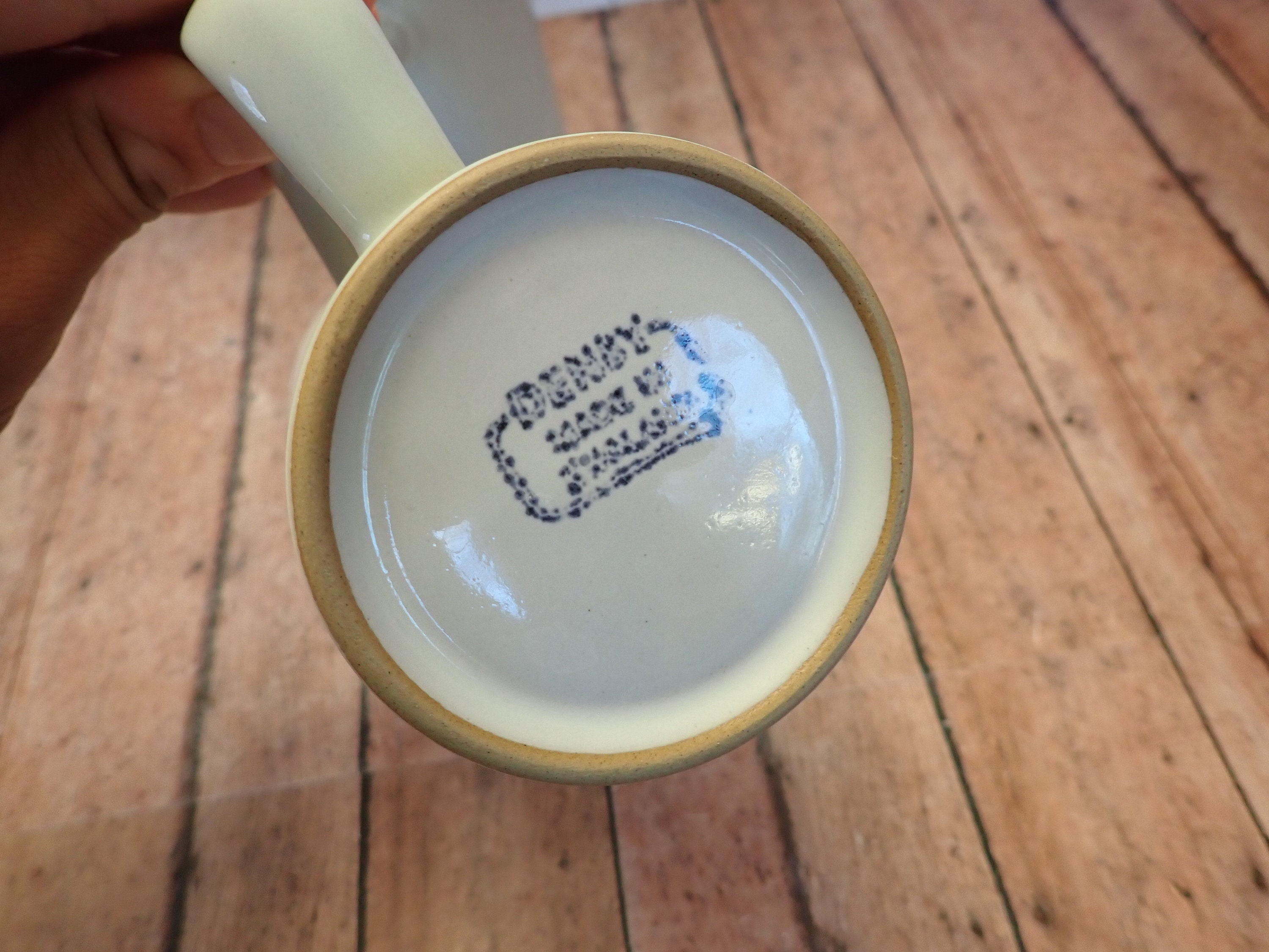 Vintage Denby SUMMIT Celadon Stoneware Grandmug Set of 3 Mugs Off White ...