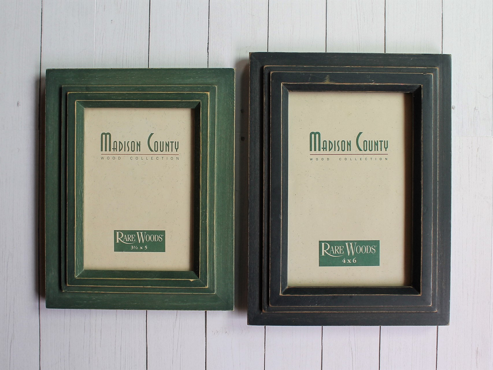 Vintage RARE WOODS Madison County 3x5 and 4x6 Picture Photo Frame Set ...