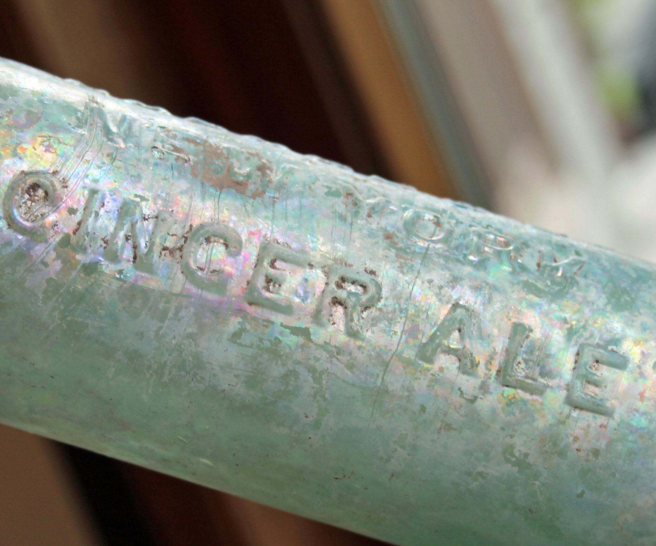 Antique Round Bottom Glass Soda Ginger Ale Bottles Set of 2 Torpedo ...