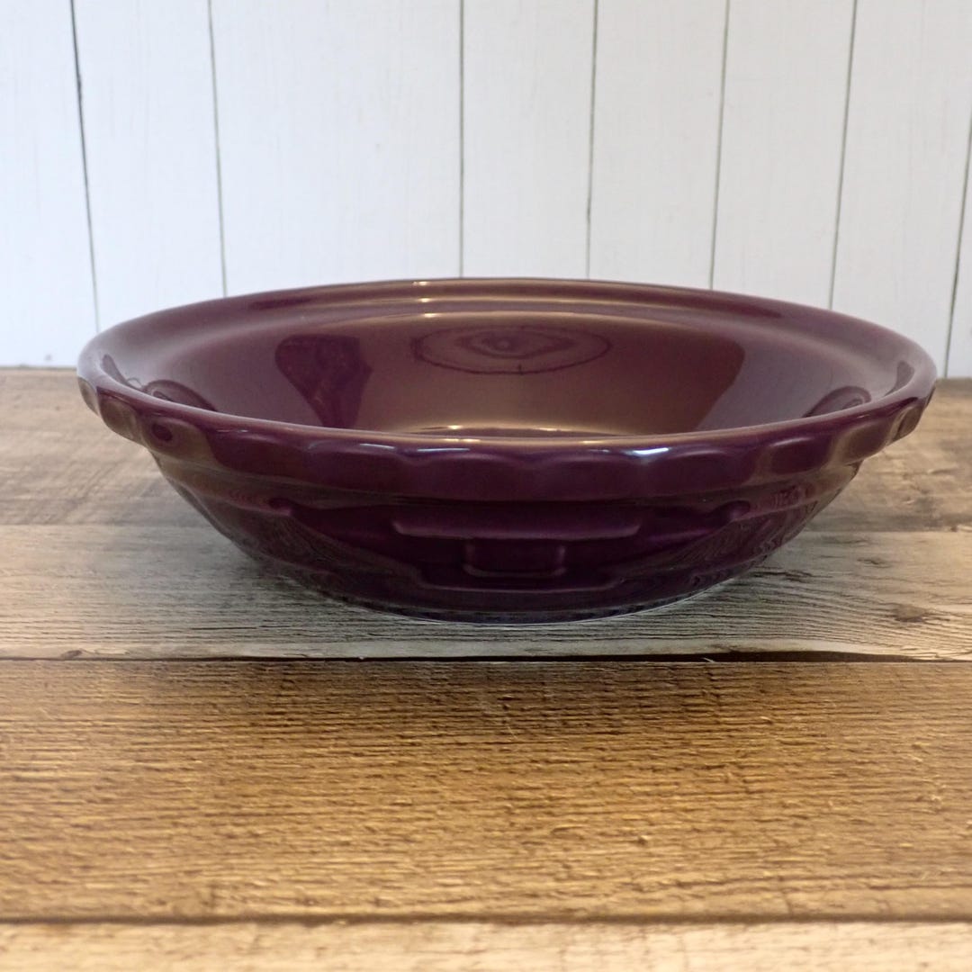 Vintage Longaberger WOVEN TRADITIONS Eggplant Purple Pie Plate 7 ...