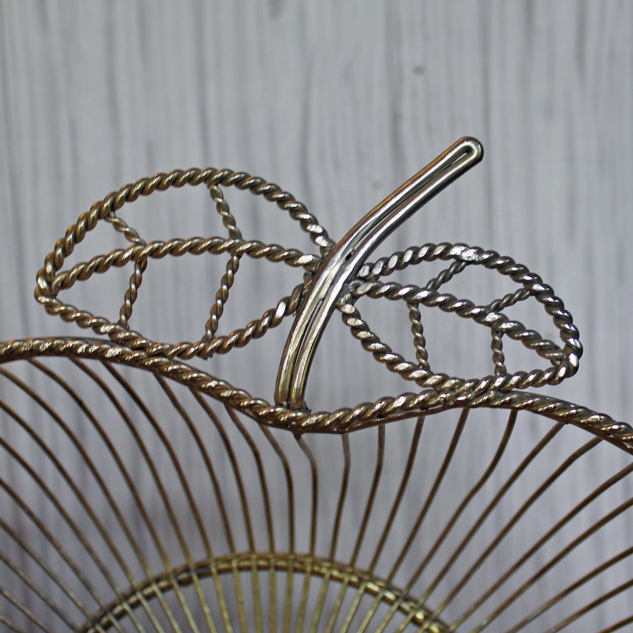 Vintage Gold Metal Wire Apple Basket Bowls Set of 2 Apple Shaped Fruit ...