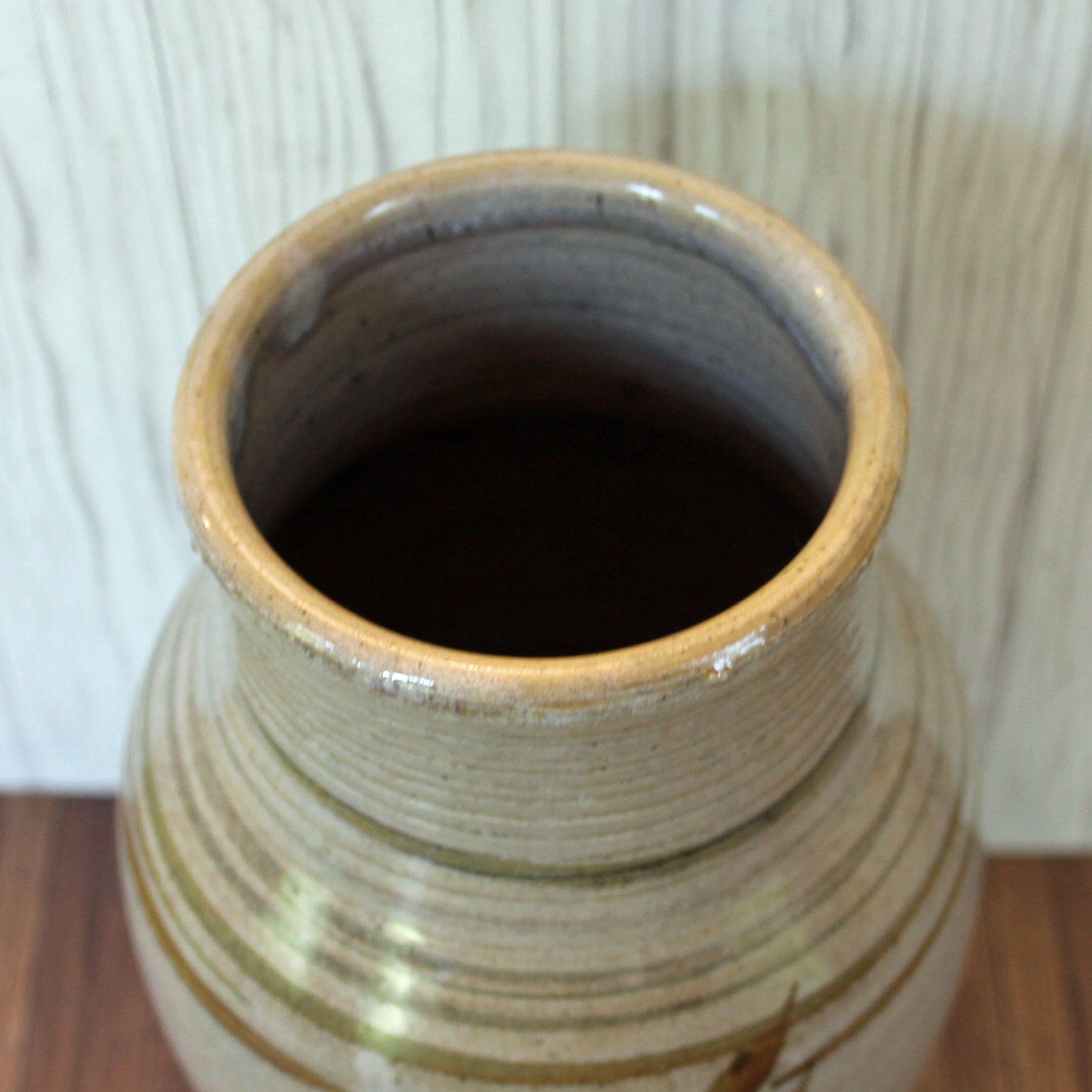 Vintage Ceramic Stoneware Vase Gray with Brown Wheat Stalk Design ...