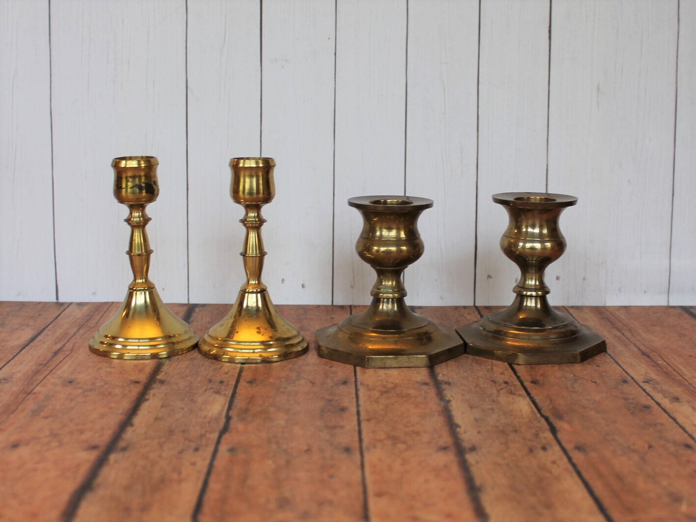 Vintage Brass Candlestick Set of 10 Matching Pairs Medium Size Wedding ...