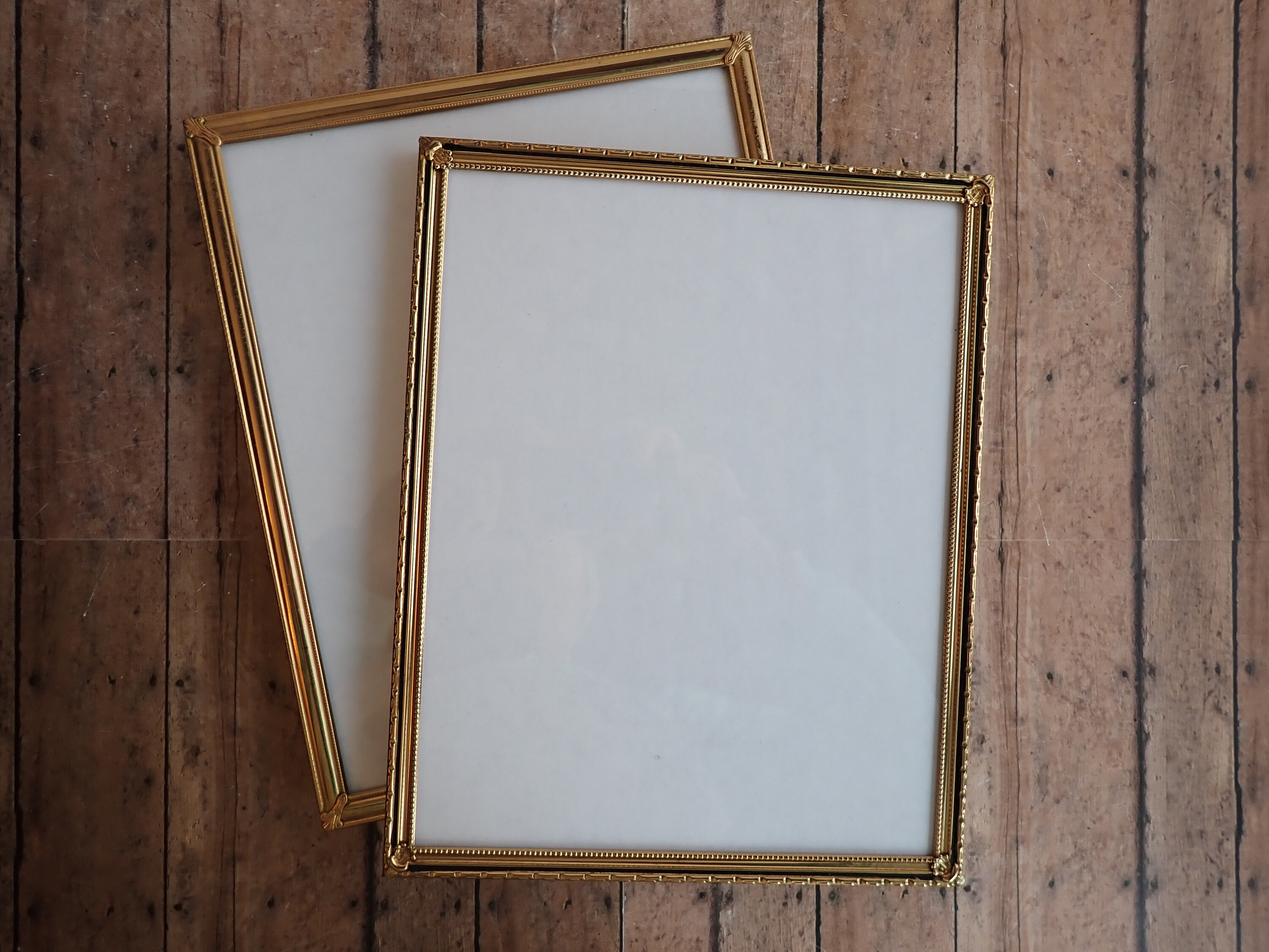 Vintage 8x10 Brass Gold Photo Picture Frame Set of 2 with Etched Design ...