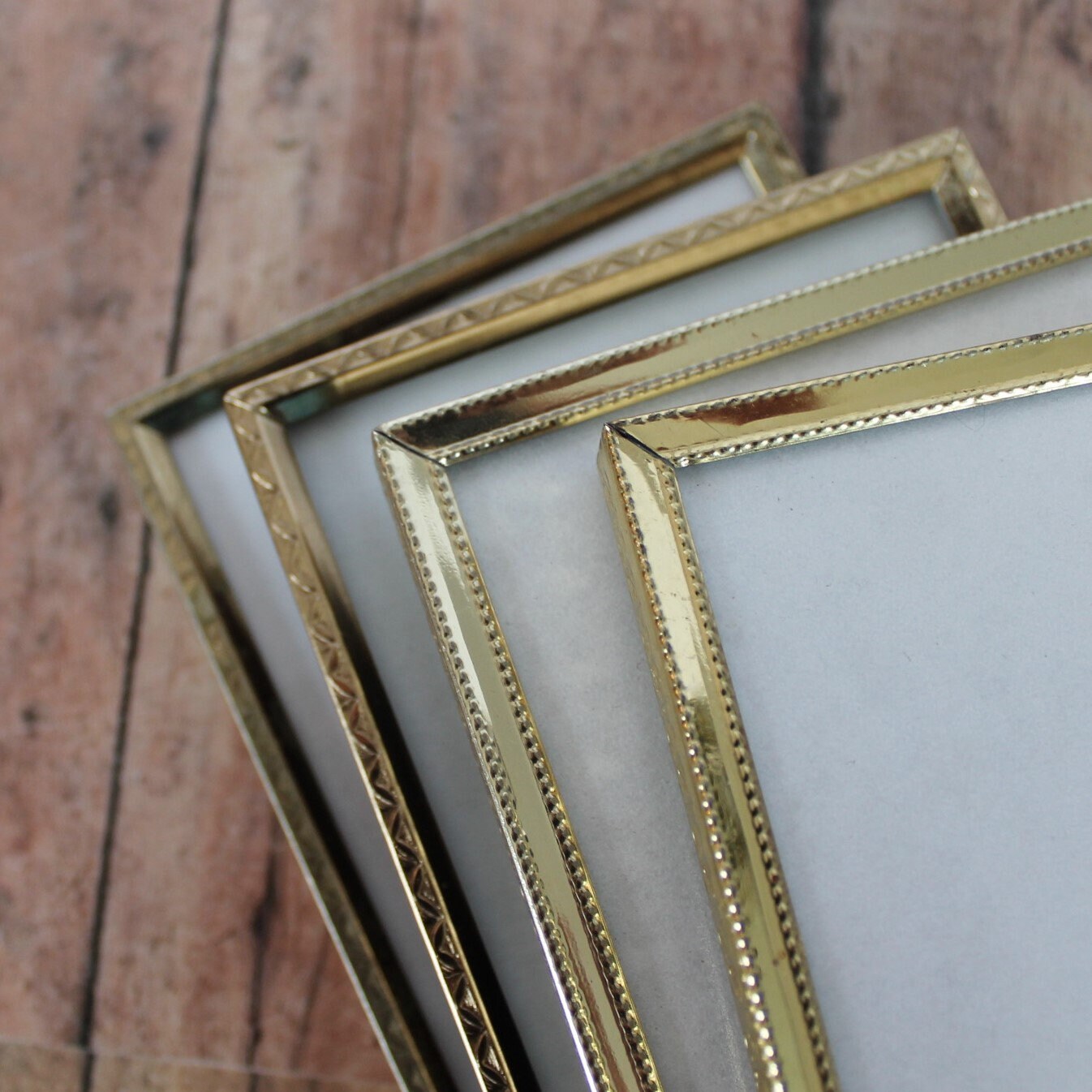 Vintage 3x4 Metal Gold Brass Colored Photo Picture Frame Set of 4 ...