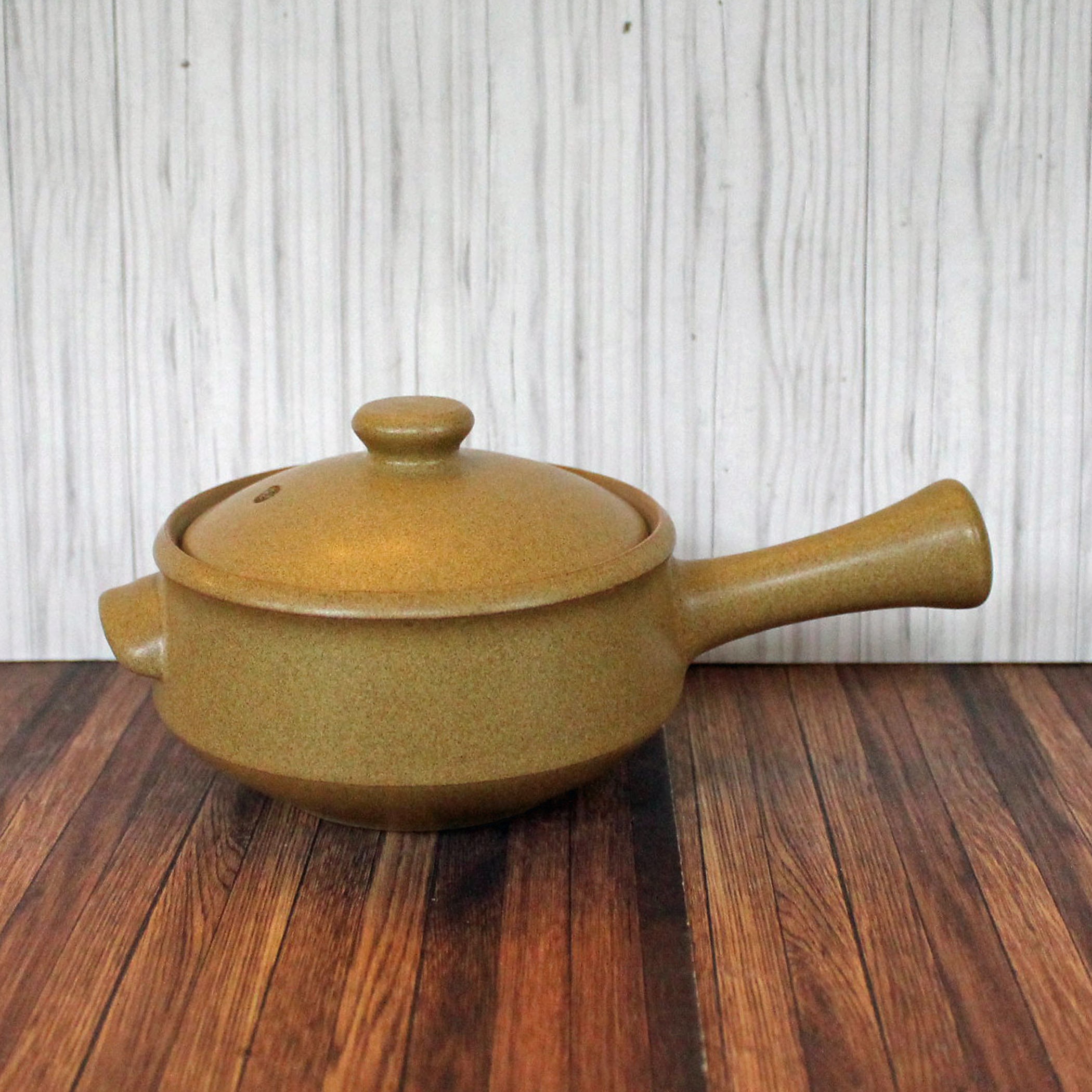 Vintage Denby Langley ODE Individual Casserole with Lid 1/2 Pint Tan ...