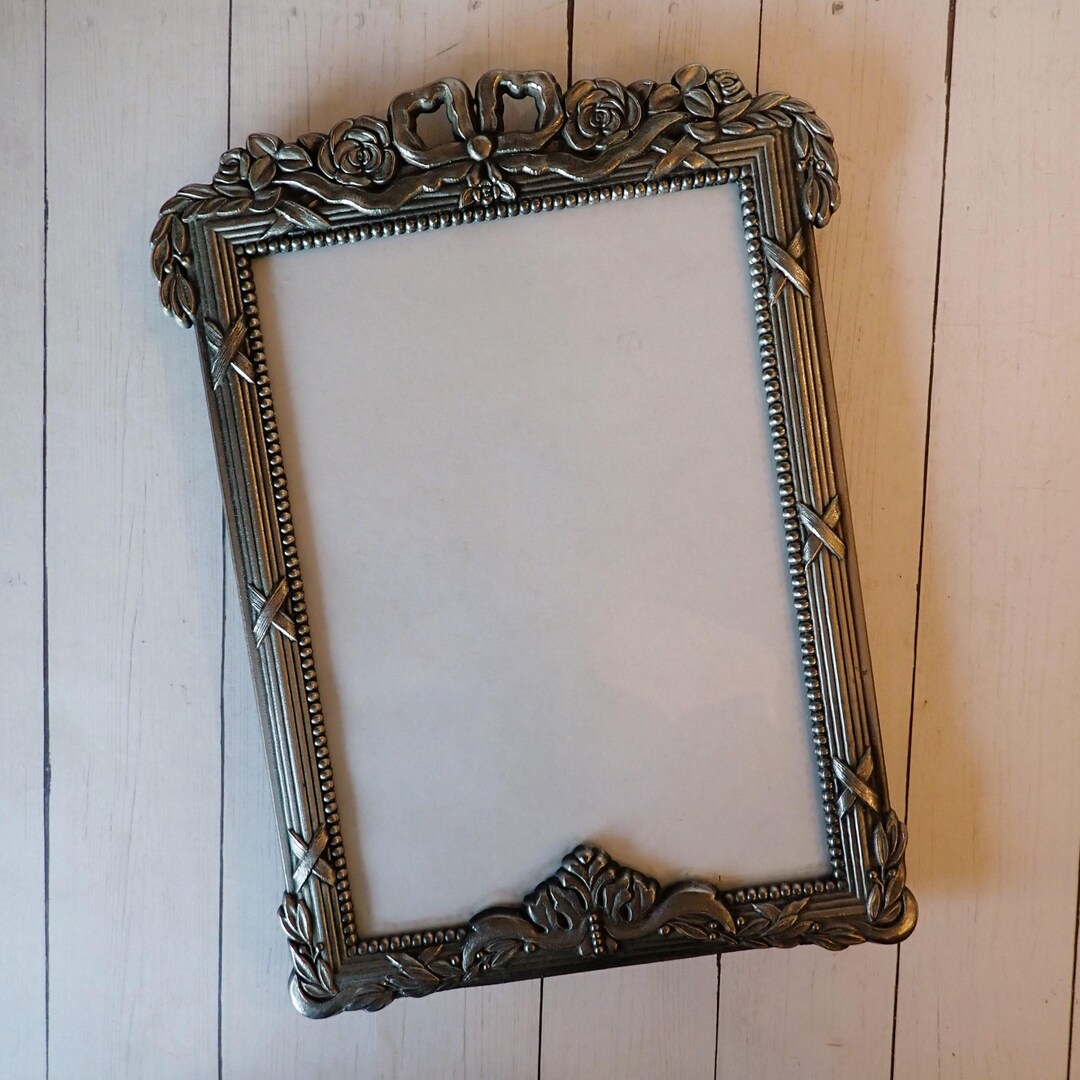 Vintage Silver Metal 5x7 Picture Photo Frame Scroll Leaf Design 5x7 ...