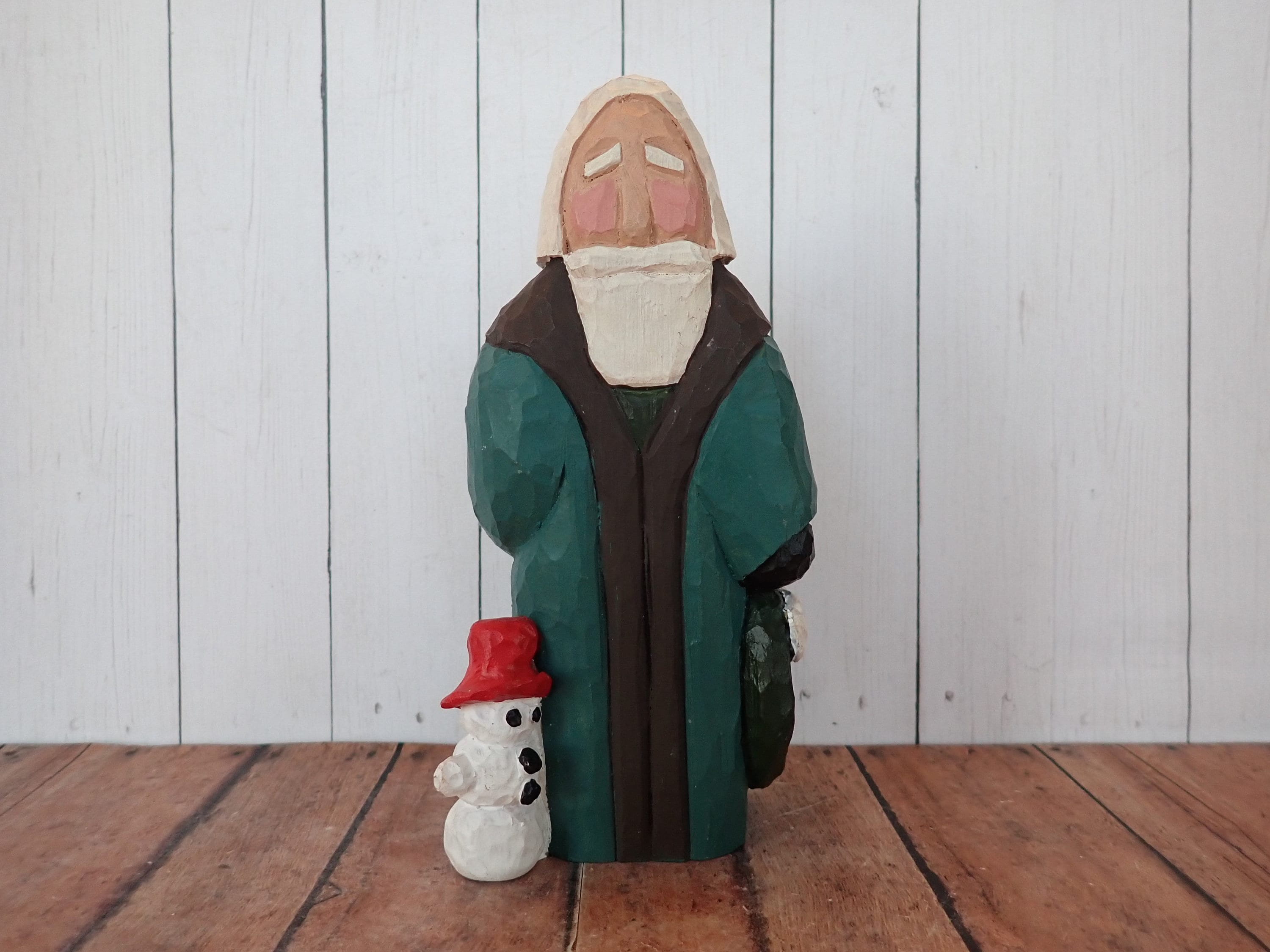 Vintage Great American Taylor Carved Santa Claus Christmas Figurine Statch from Poland 1995 ...