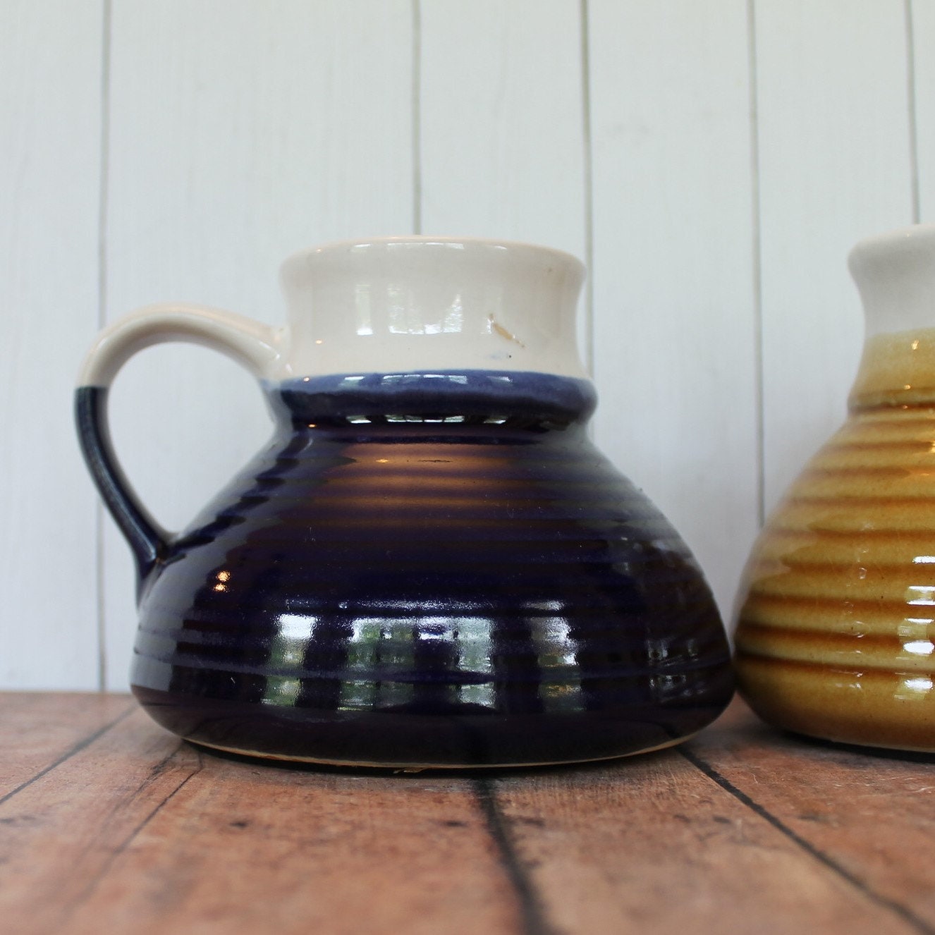 Vintage Wide Base No Spill Ceramic Stoneware Travel Mugs Set of 2 Spill ...