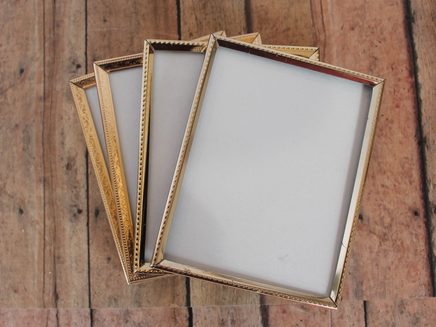Vintage 3x4 Metal Gold Brass Colored Photo Picture Frame Set of 4 ...