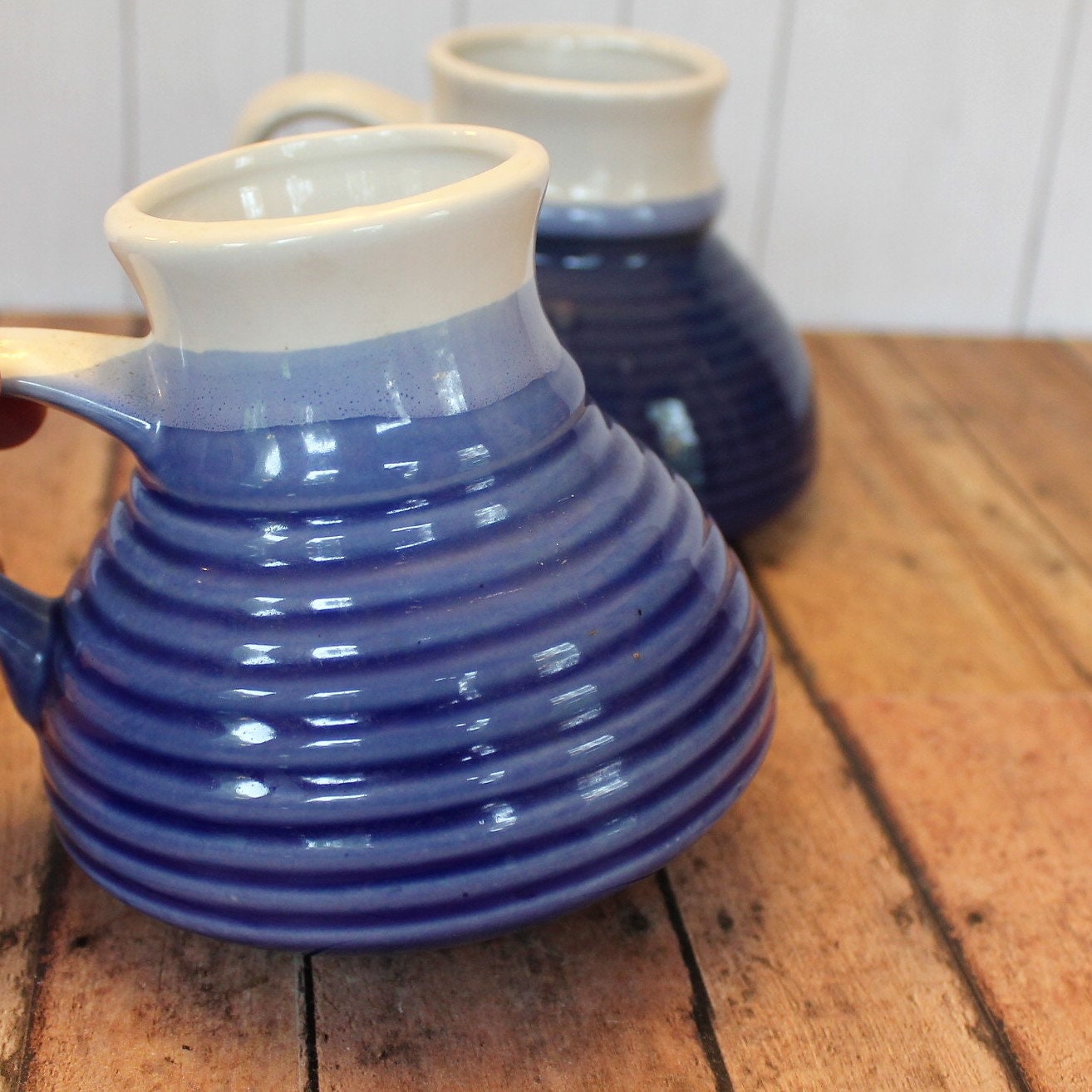 Vintage Wide Base No Spill Ceramic Stoneware Travel Mugs Set of 2 Spill ...