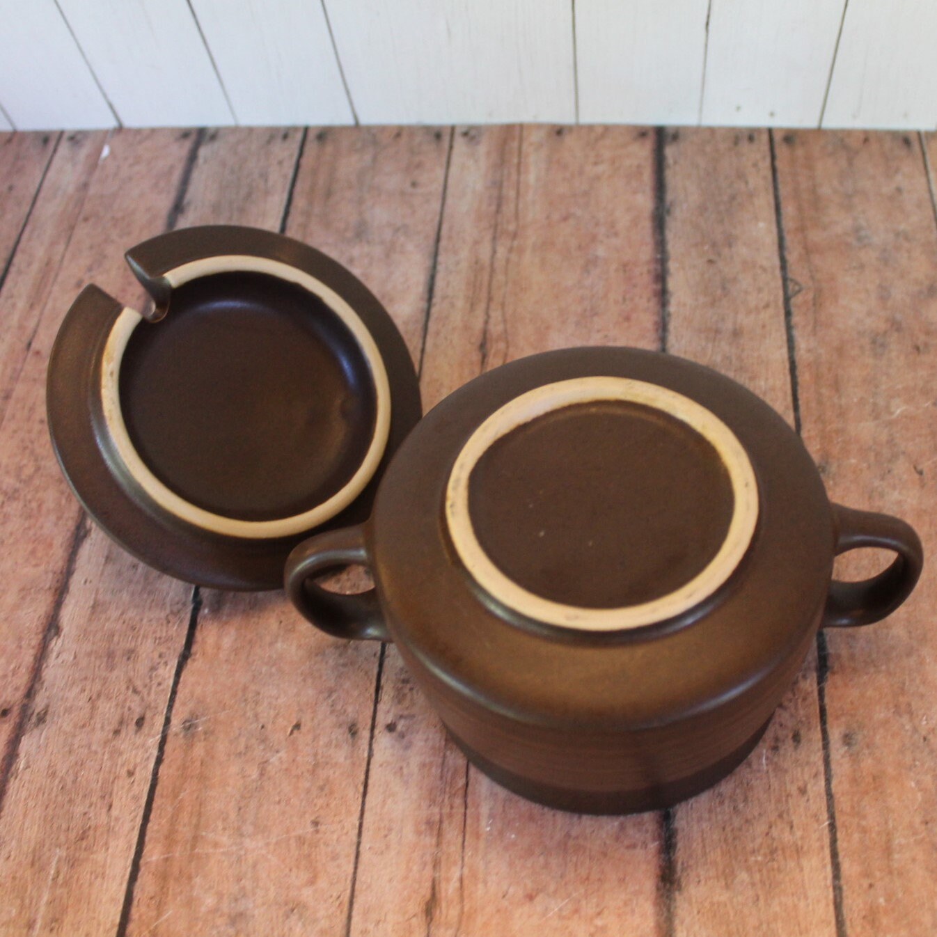 Vintage Denby Langley MAYFLOWER Stoneware Sugar Bowl with Lid Brown ...