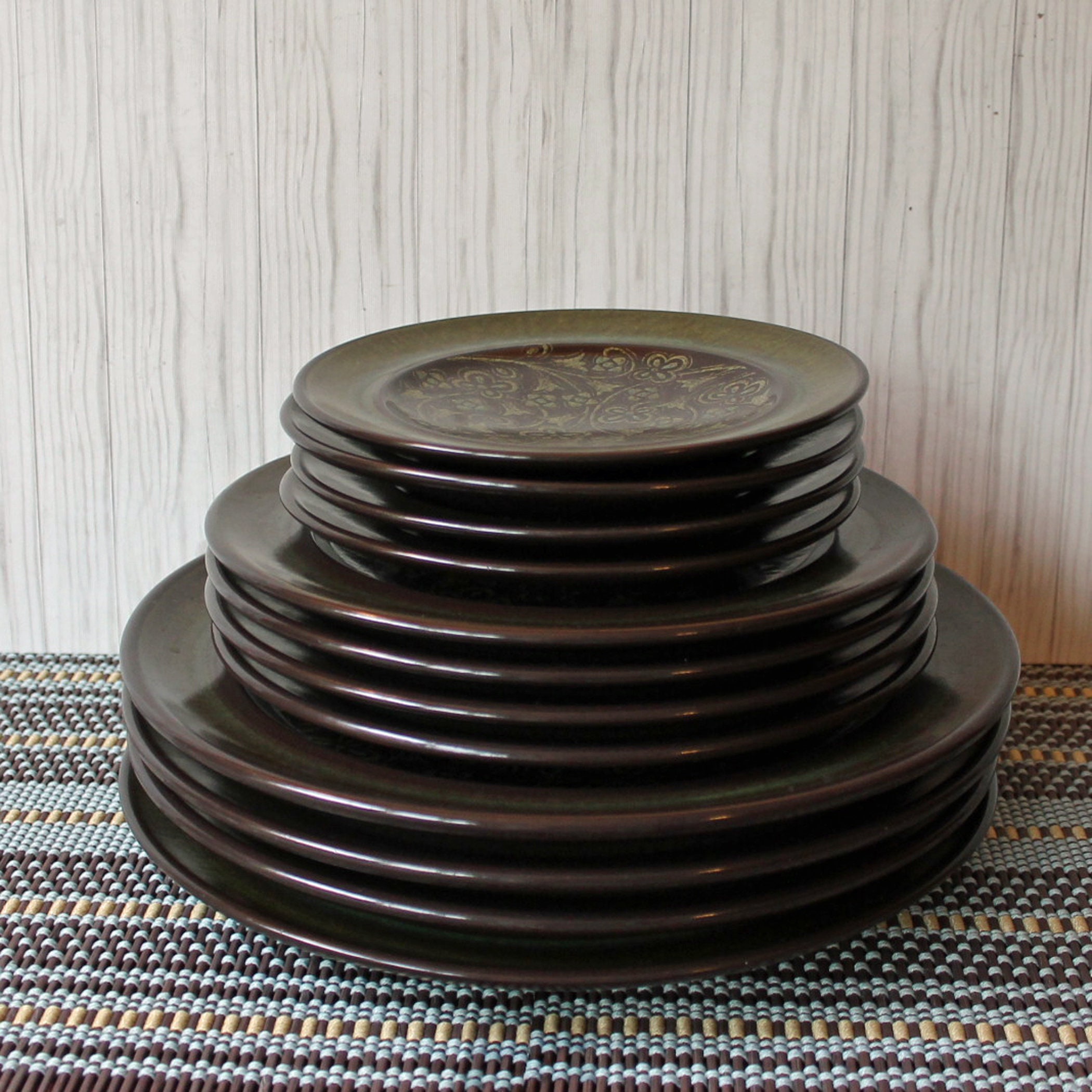 Vintage Franciscan MADEIRA Service for 4 Set of 24 Brown Stoneware with ...