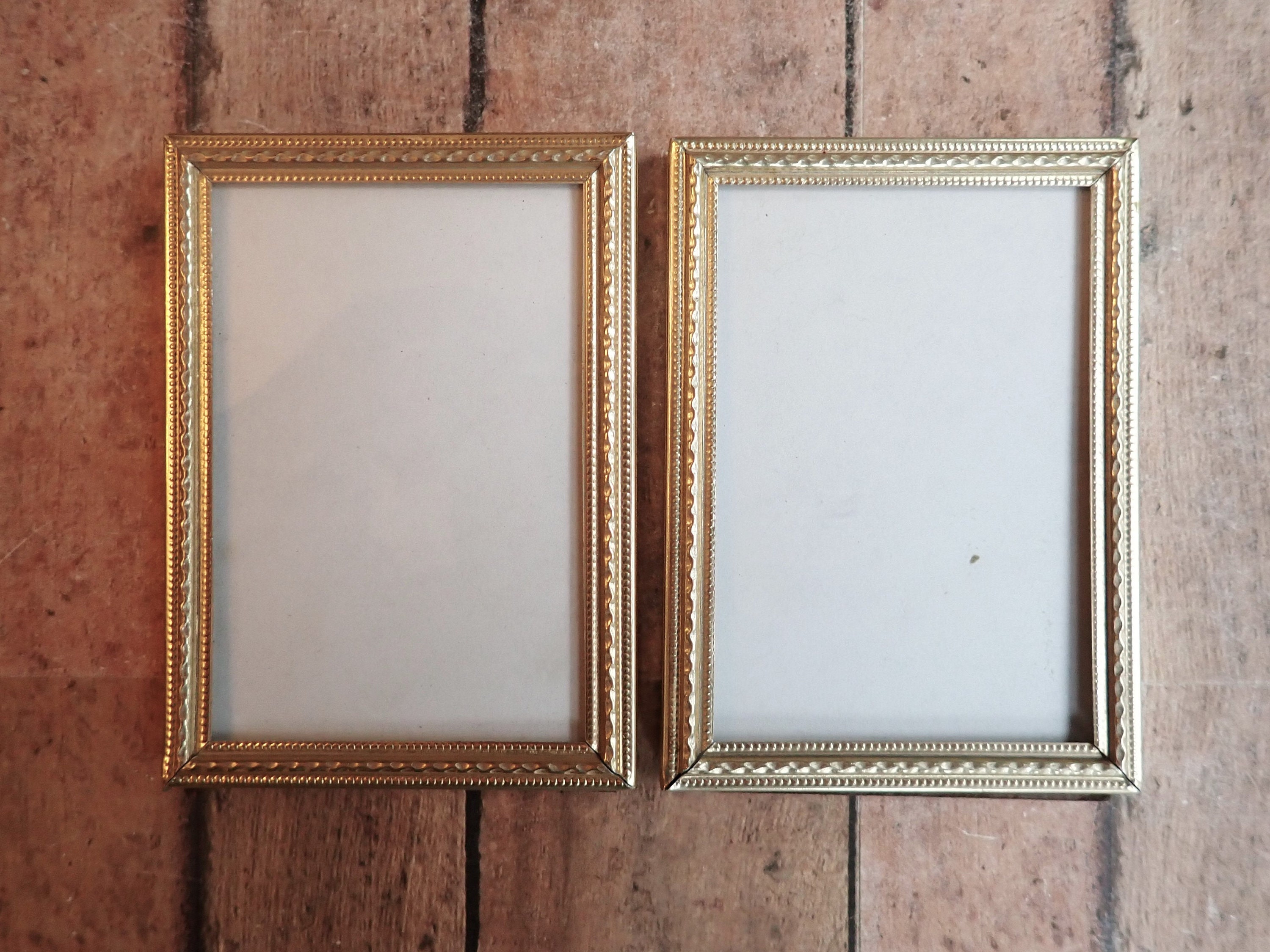 Vintage 2x3 Silver Metal Photo Picture Frame Set of 2 Matching Frames ...