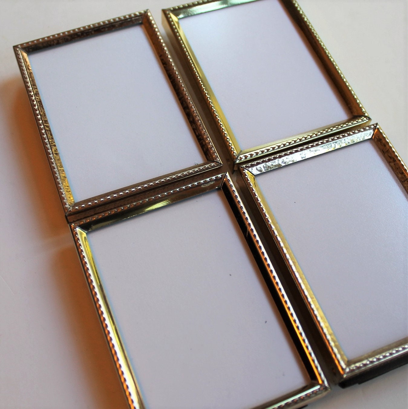 Vintage 2x3 Metal Gold Brass Colored Photo Picture Frame Set of 4 ...