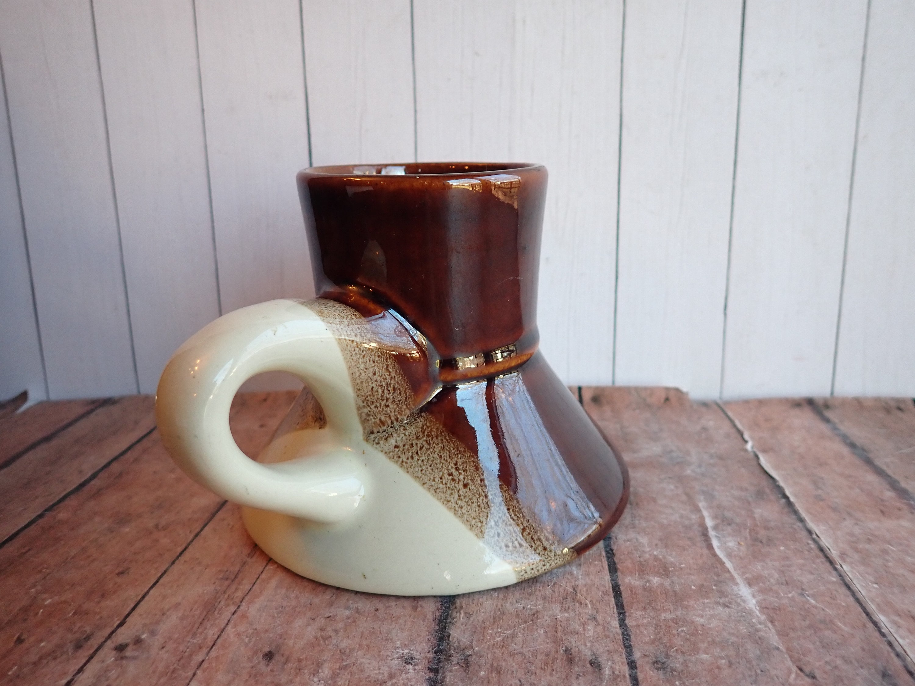 Vintage Wide Base No Spill Ceramic Stoneware Travel Mug Spill Proof ...