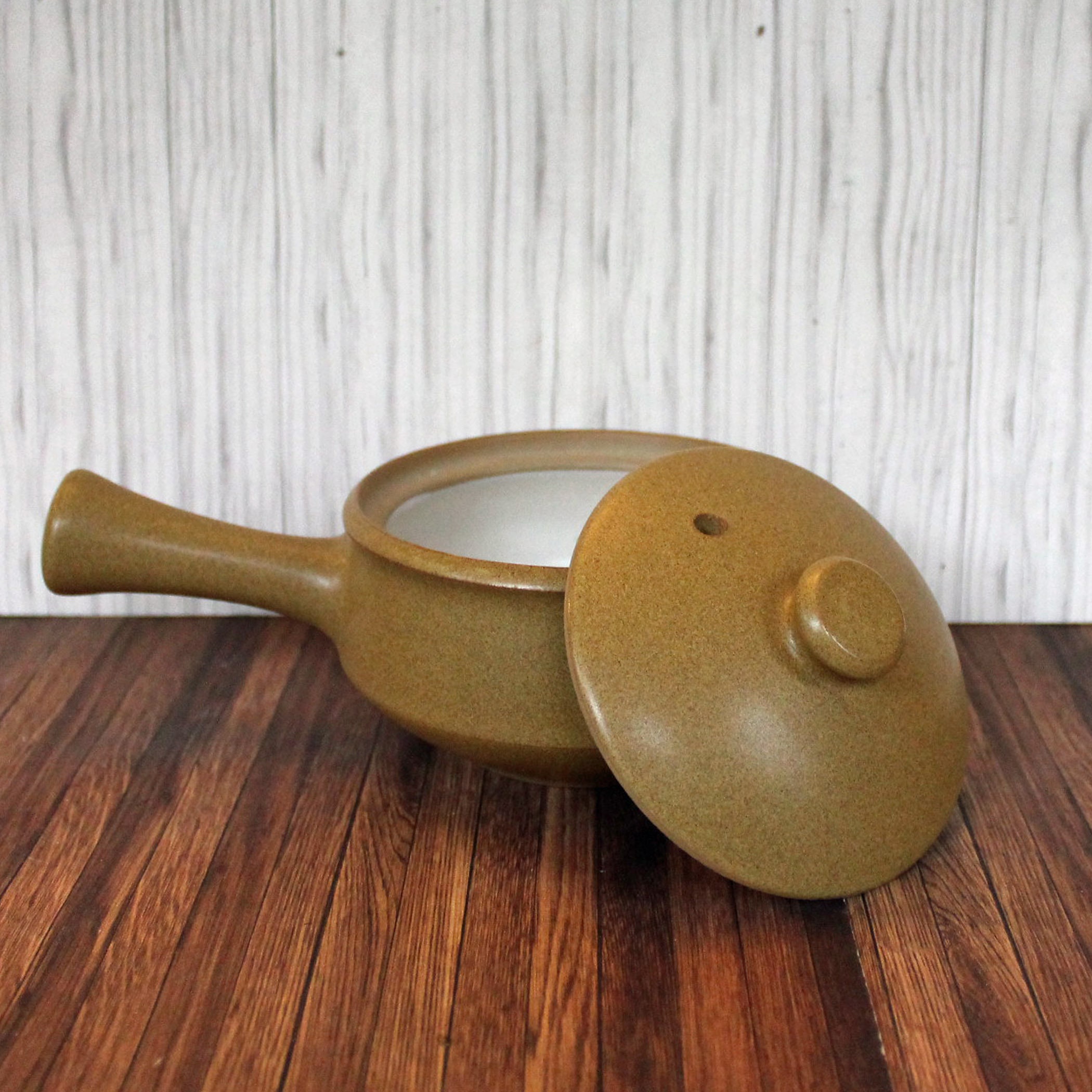 Vintage Denby Langley ODE Individual Casserole with Lid 1/2 Pint Tan ...