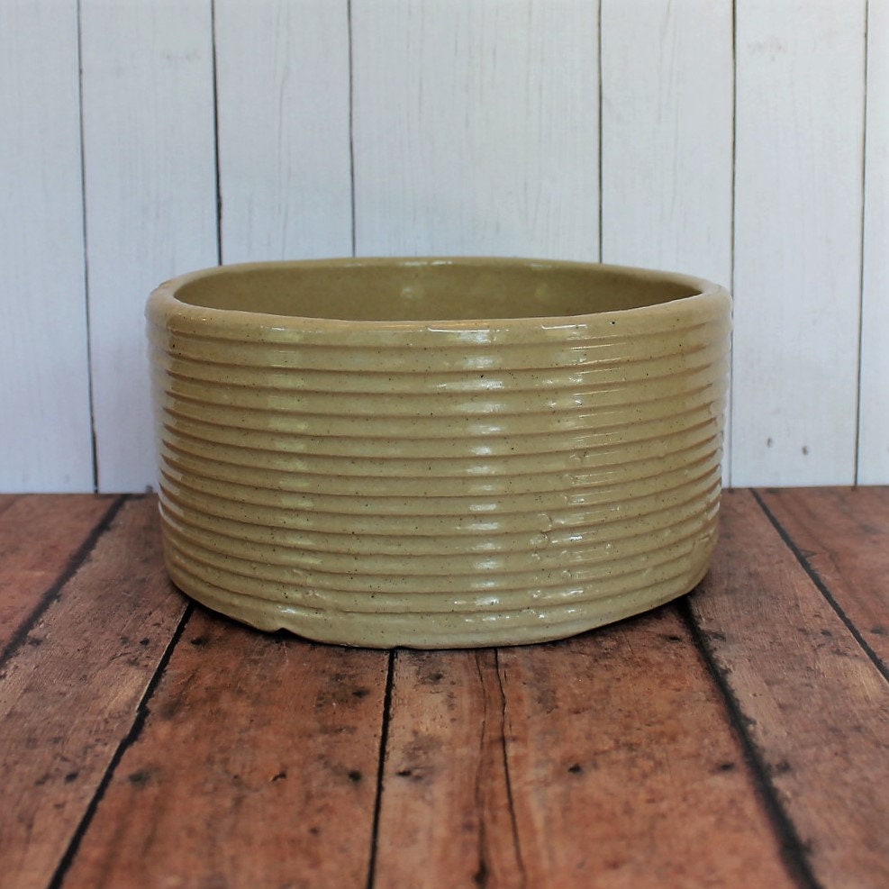 Vintage Zanesville Stoneware Planter Stoneage Modern Cream Tan Beige ...