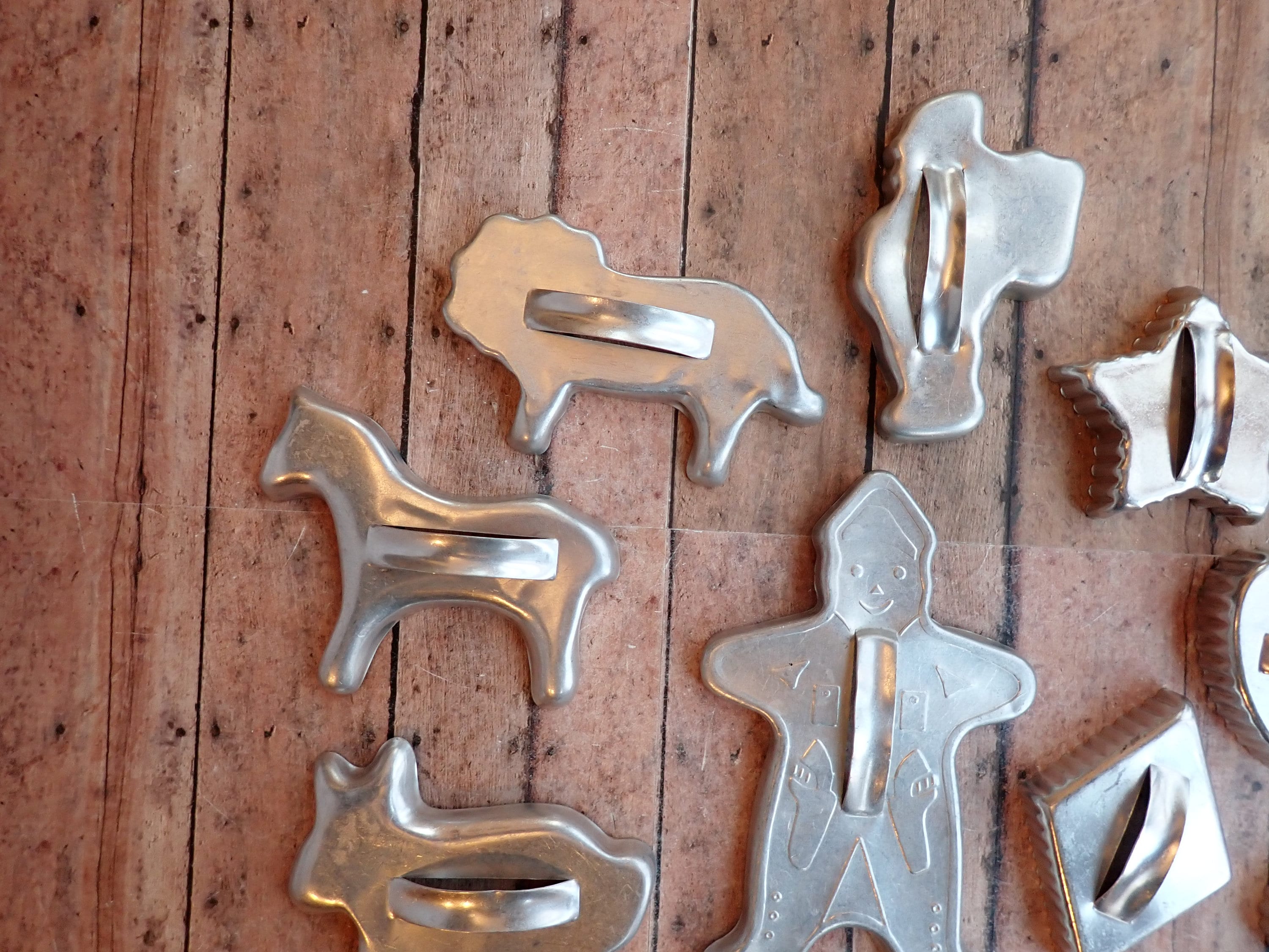 Vintage Metal Christmas Cookie Cutters Set of 12 All Different Shapes ...