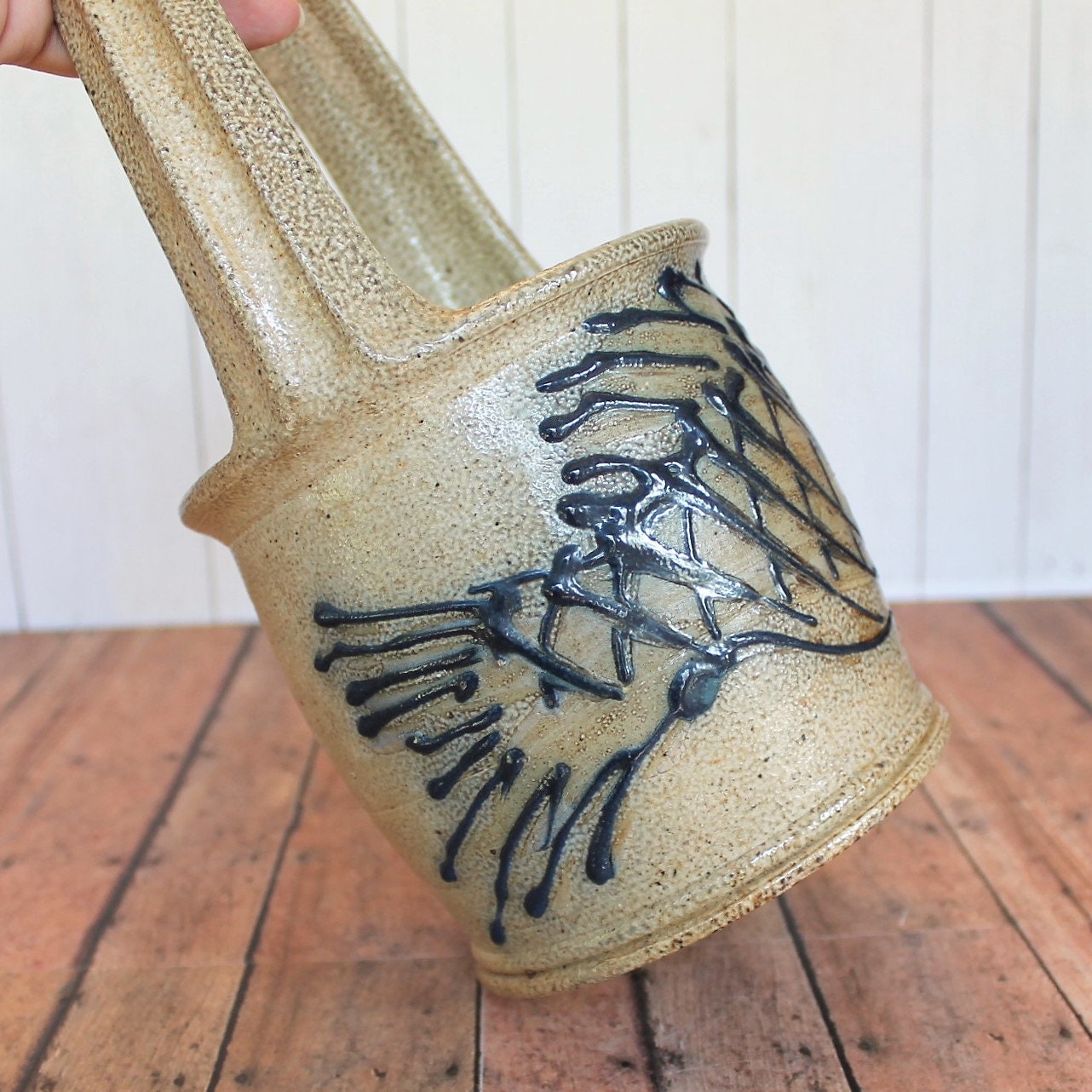 Vintage ROCK HARD STONEWARE Pottery Bowl Crock Planter Basket with ...