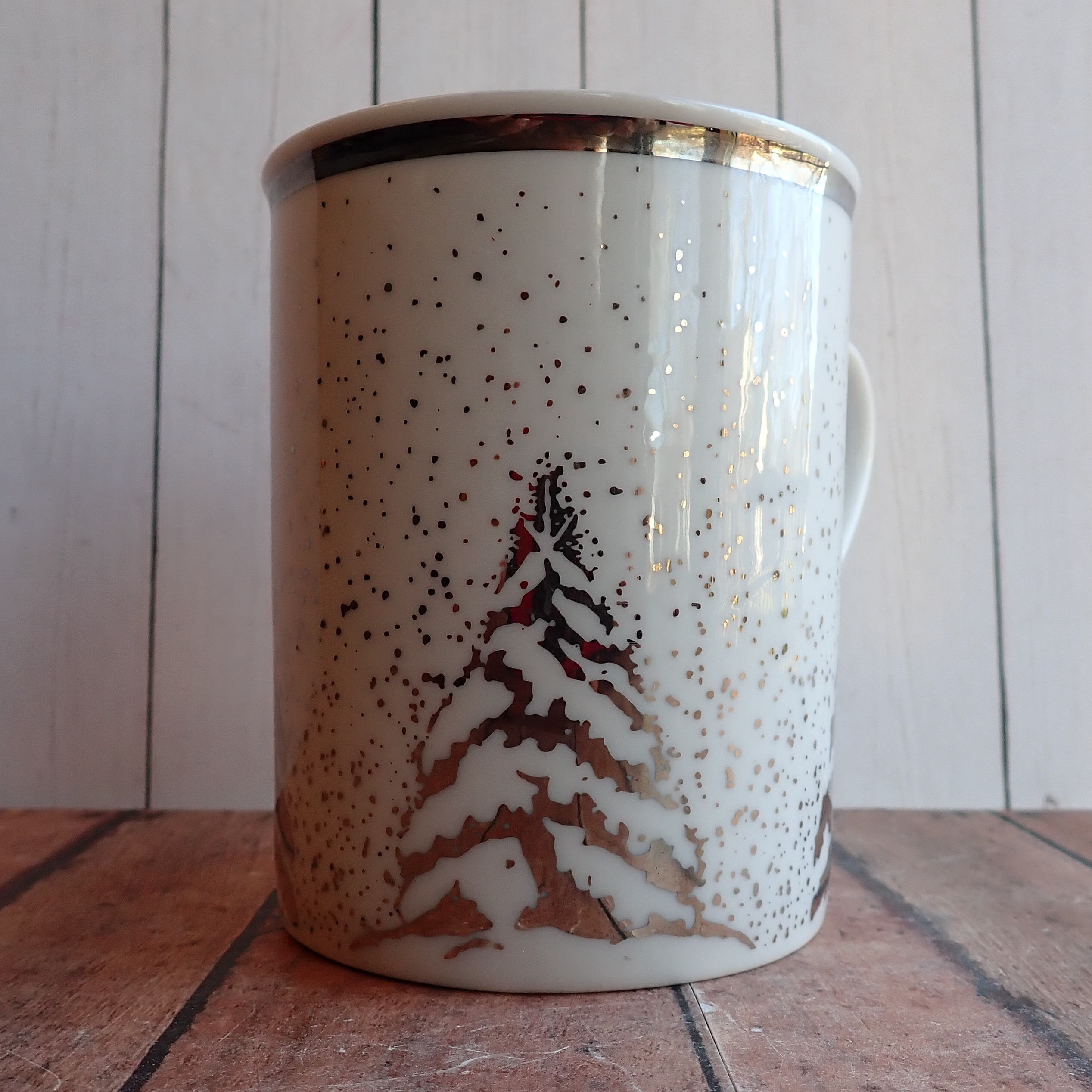 Vintage Dansk GOLDEN PINES Mug White Ceramic with Gold Pine Tree ...