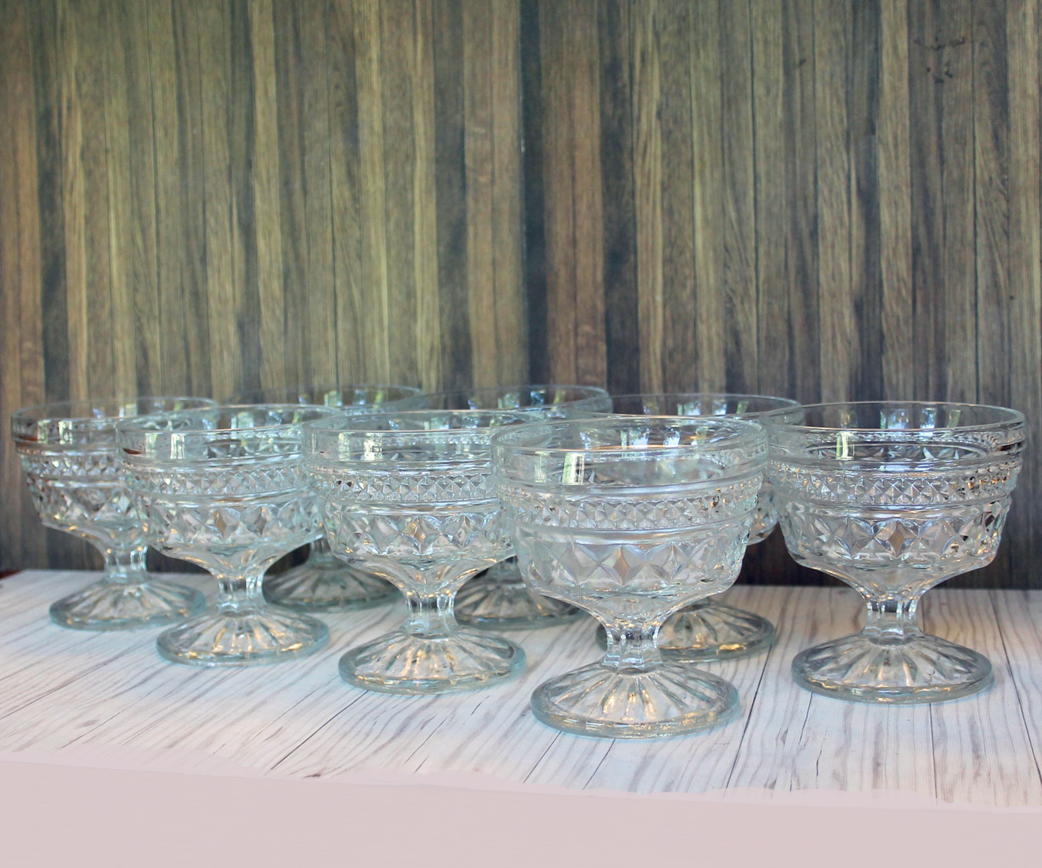 Vintage Anchor Hocking WEXFORD Clear Glass Sherbet Dish Champagne Class ...