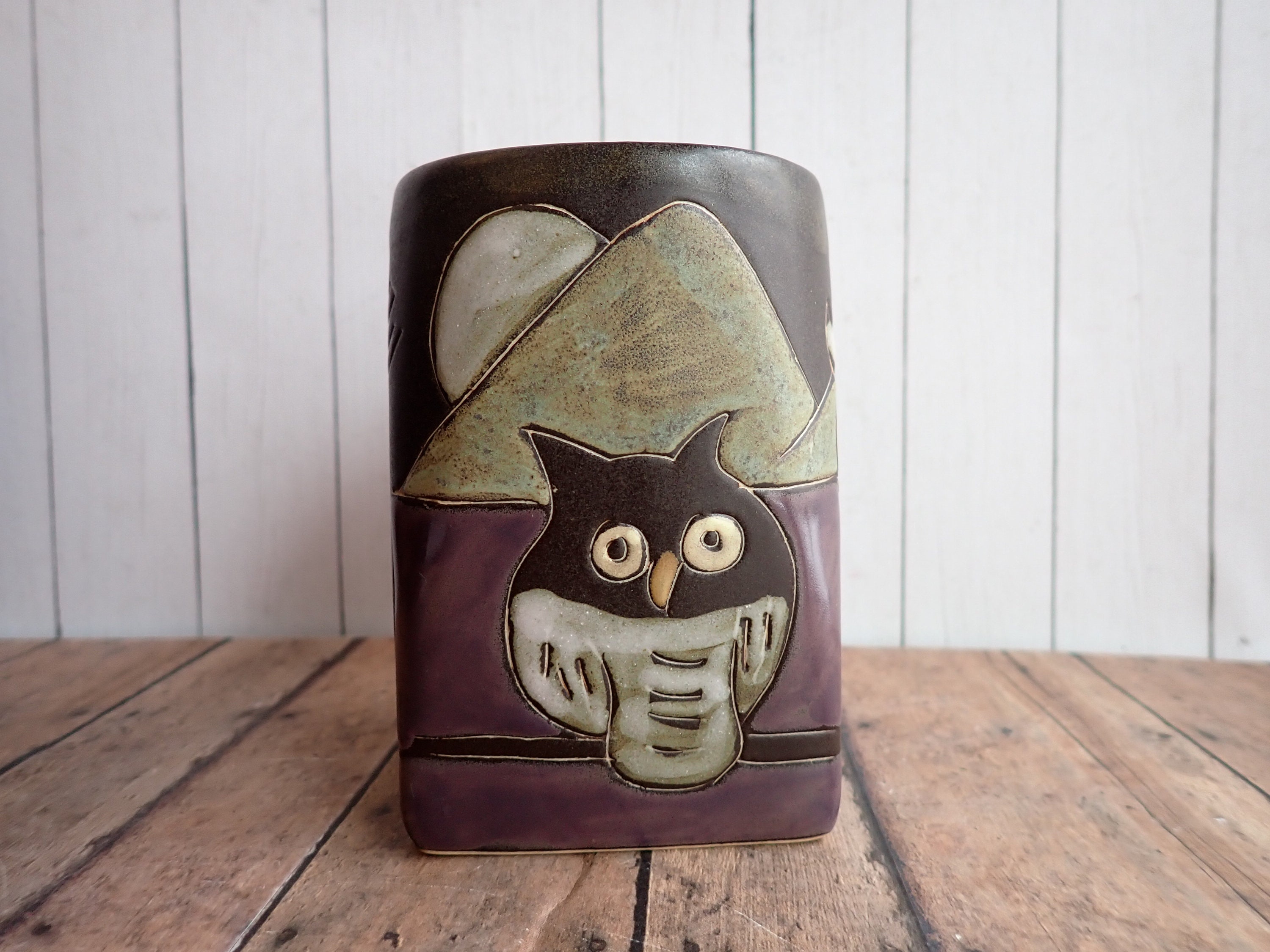 Vintage Mara Pottery Stoneware Owl Mug Made in Mexico