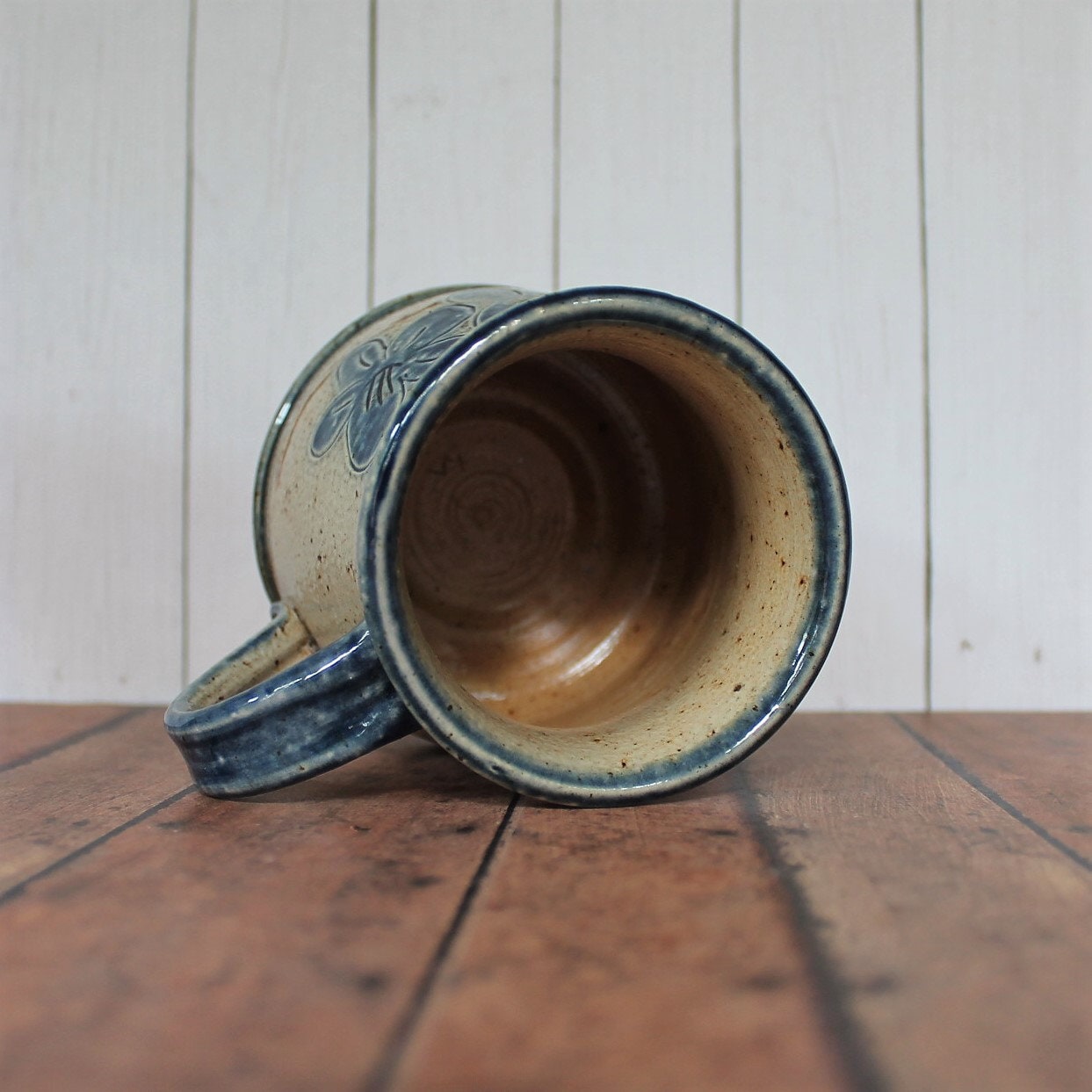 Vintage Scipio Creek Pottery Salt Glazed Stoneware Mug with Floral ...