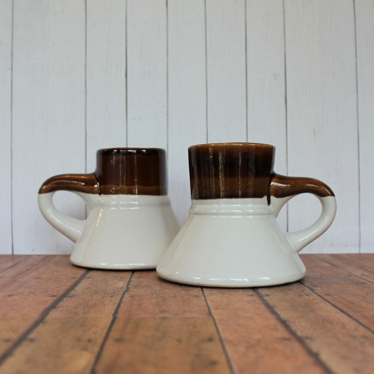 Vintage Wide Base No Spill Ceramic Stoneware Travel Mugs Pair Set of 2 ...