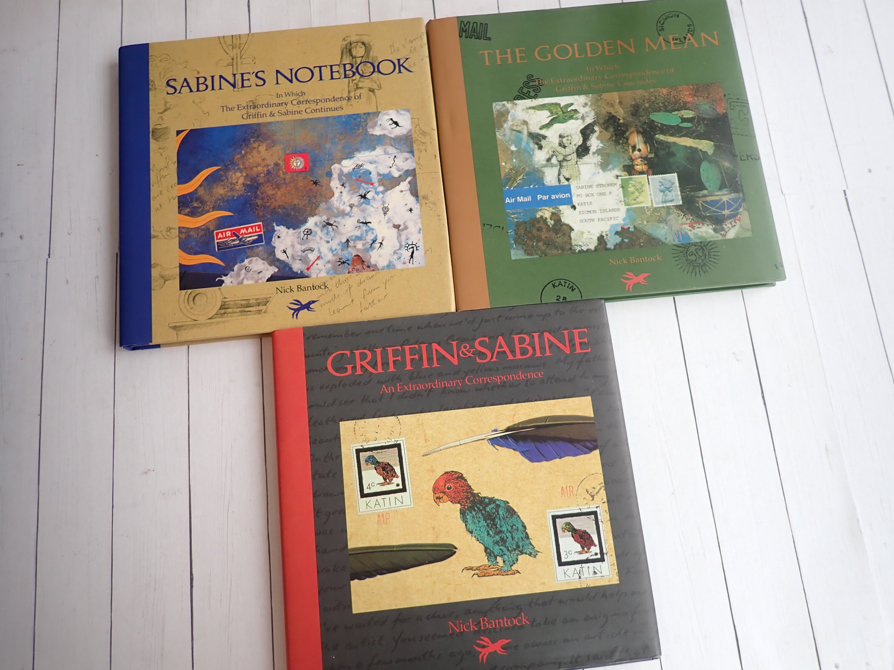 Vintage Nick Bantock Book Set of 3 Griffin and Sabine Trilogy Sabines ...