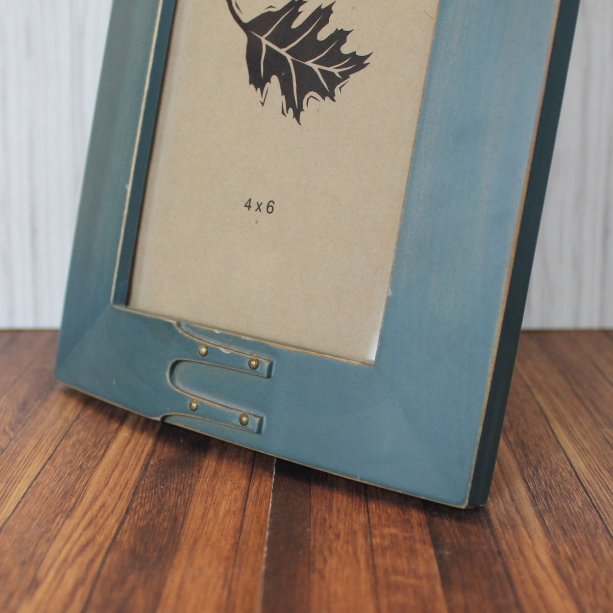 Vintage RARE WOODS 4x6 Picture Photo Frame Green Wood Shaker Mission ...