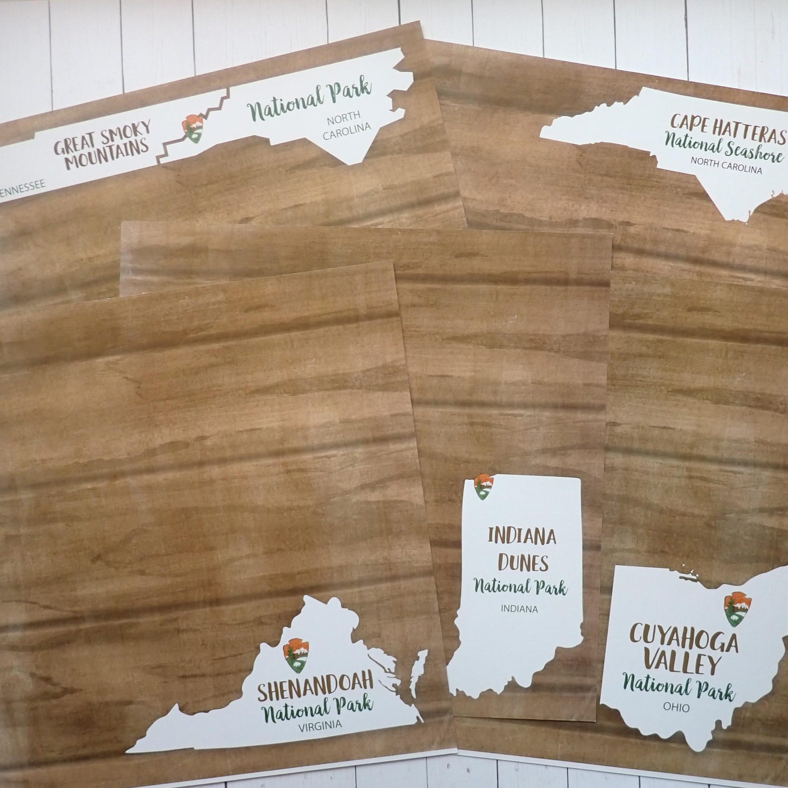 National Park Scrapbook Paper 12x12 Papers Set of 5 Sheets Shenandoah ...